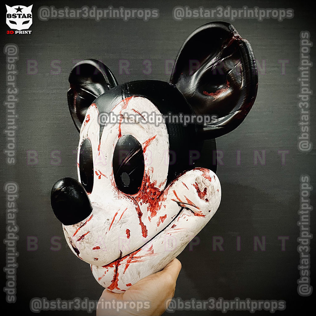 Mickey Mouse Trap Mask - Damaged Version - Halloween Cosplay 3D model ...
