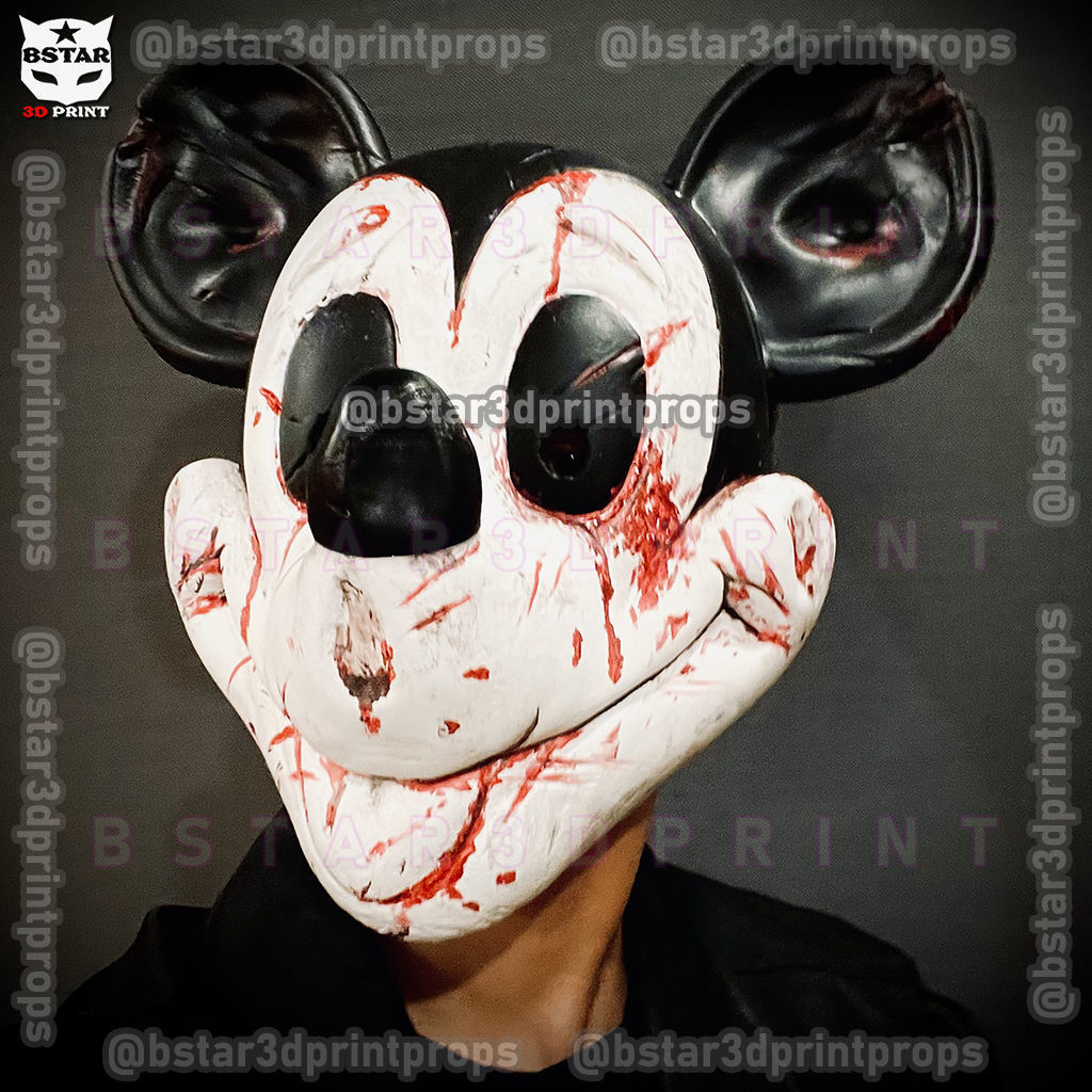Mickey Mouse Trap Mask - Damaged Version - Halloween Cosplay 3D model ...