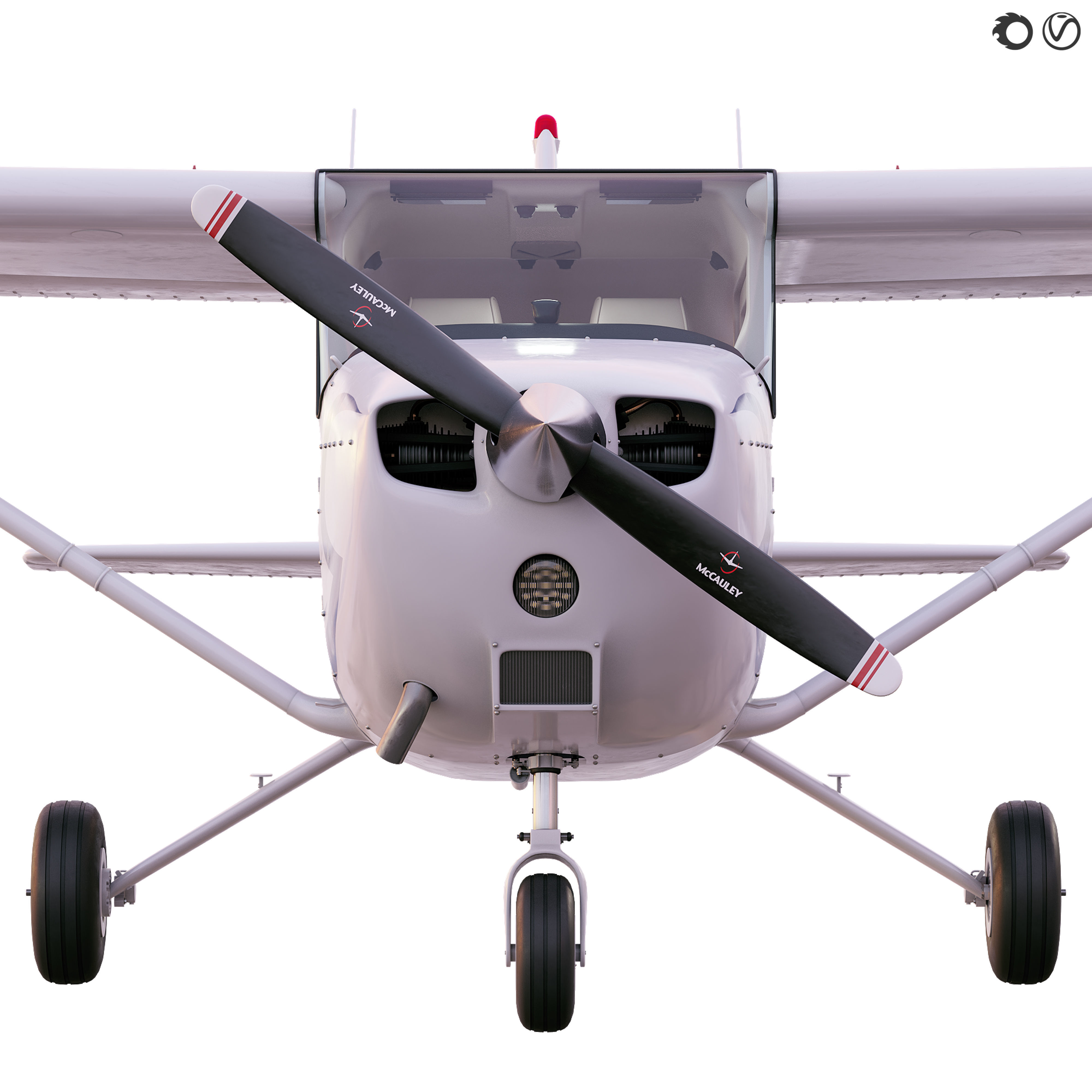 Cessna 172 3D model animated rigged | CGTrader