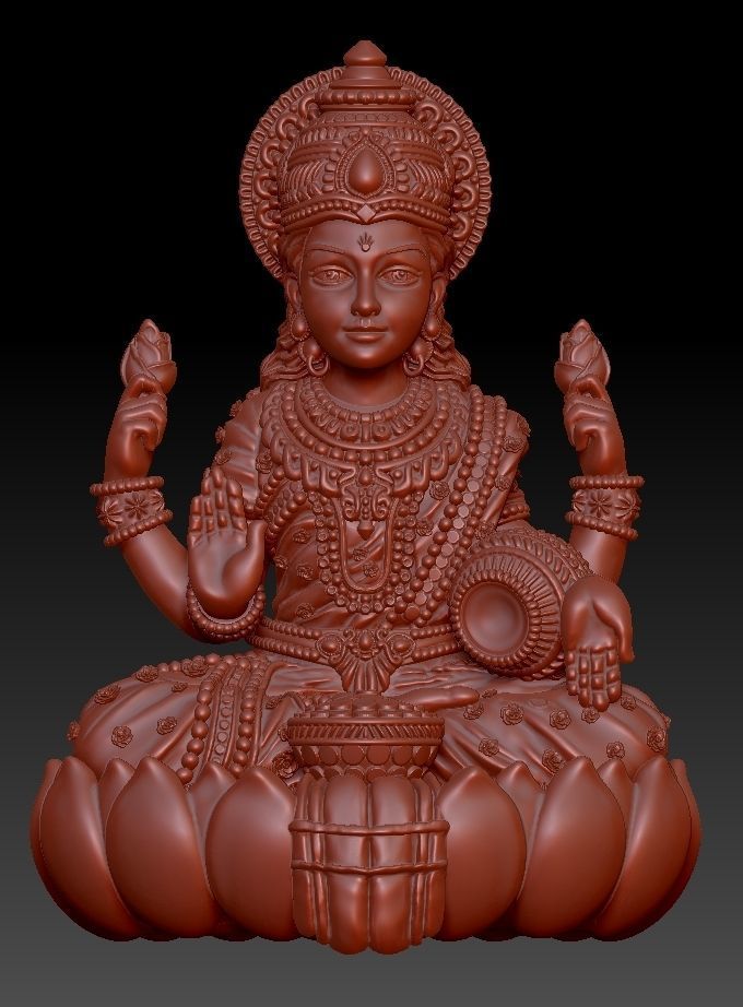 Goddess Laxmi ji STL 3D print model 3D model 3D printable | CGTrader