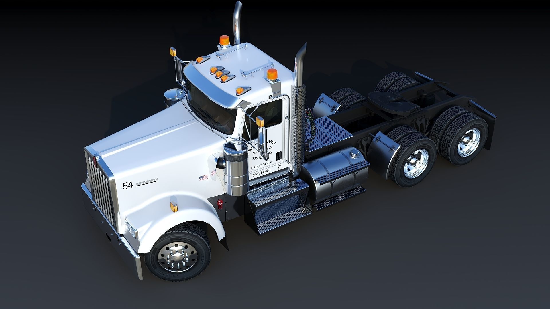 3D model Kenworth W900 Daycab VR / AR / low-poly | CGTrader