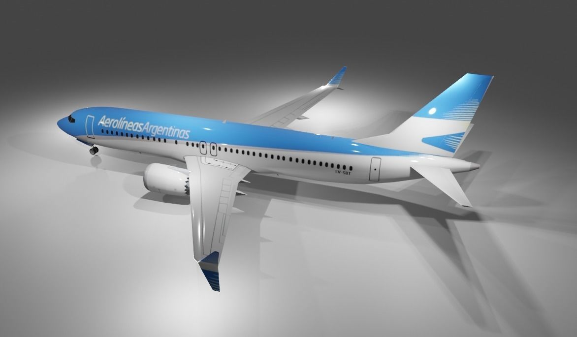 3D model Aerolineas Argentinas Boeing 737 max8 3D Model with cockpit VR ...