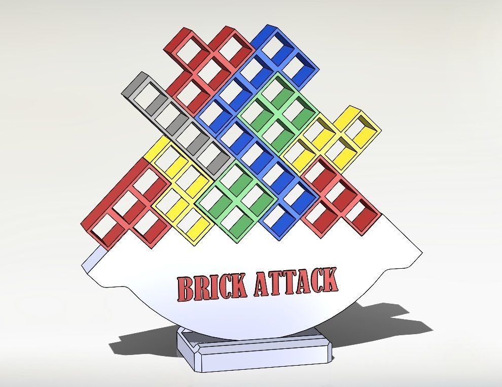 BRICK ATTACK STACK ATTACK TETRIS BALANCE GAMES 3D model | CGTrader