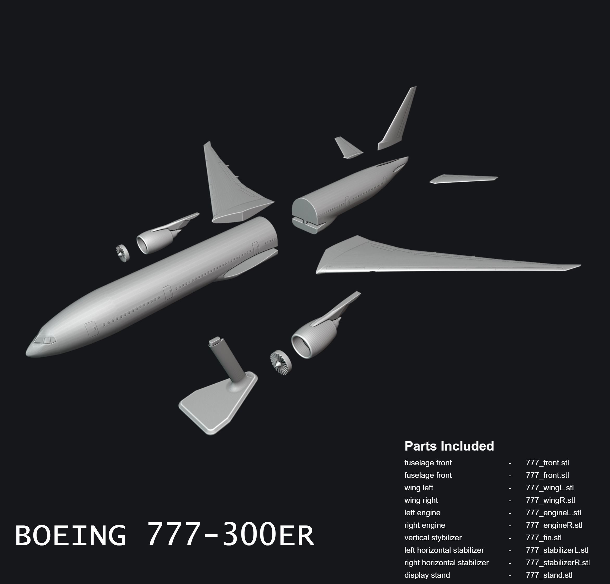 Boeing 777-300ER 3D model 3D printable | CGTrader