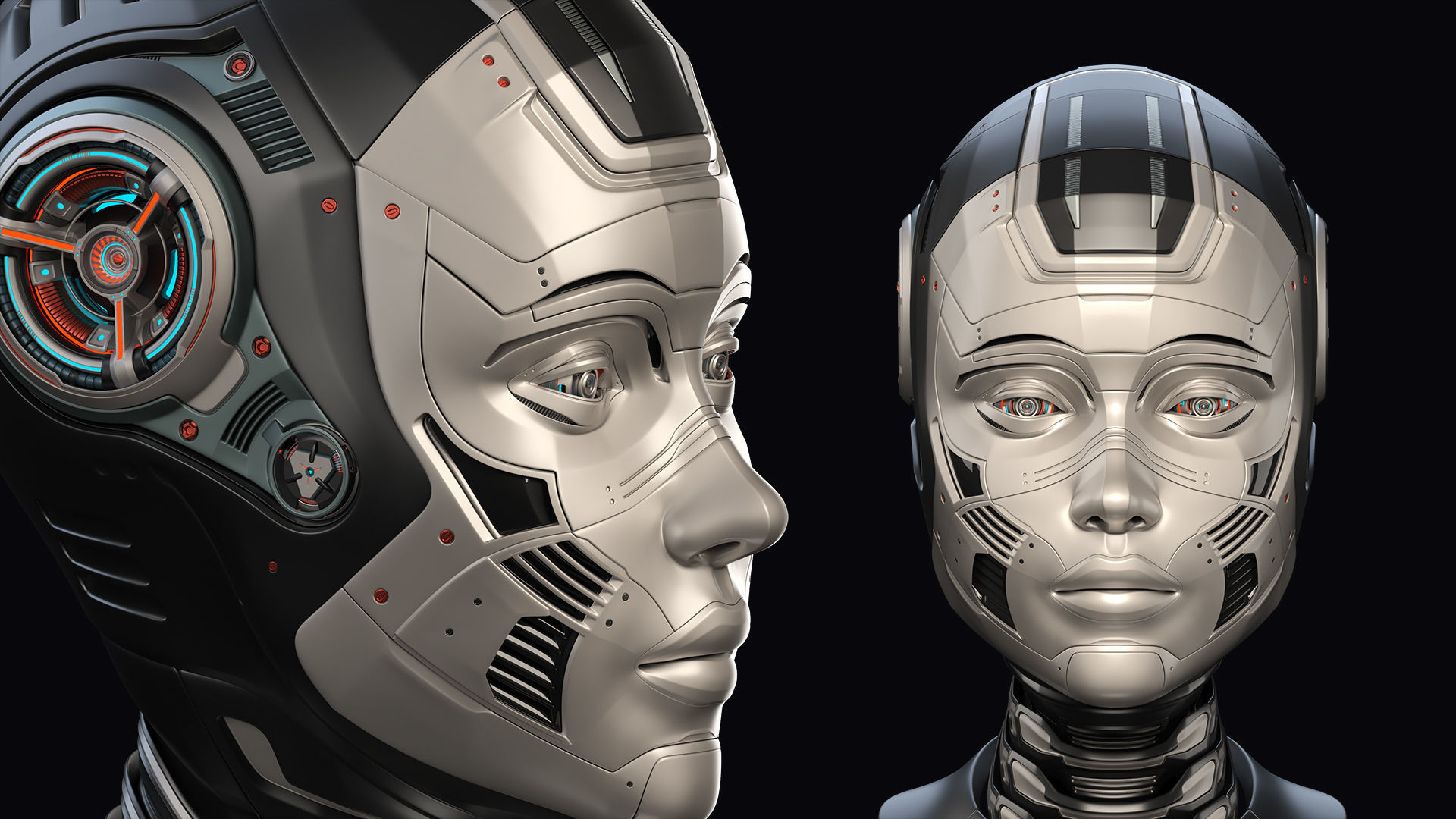 Robot Woman Head Anatomy 3D model | CGTrader