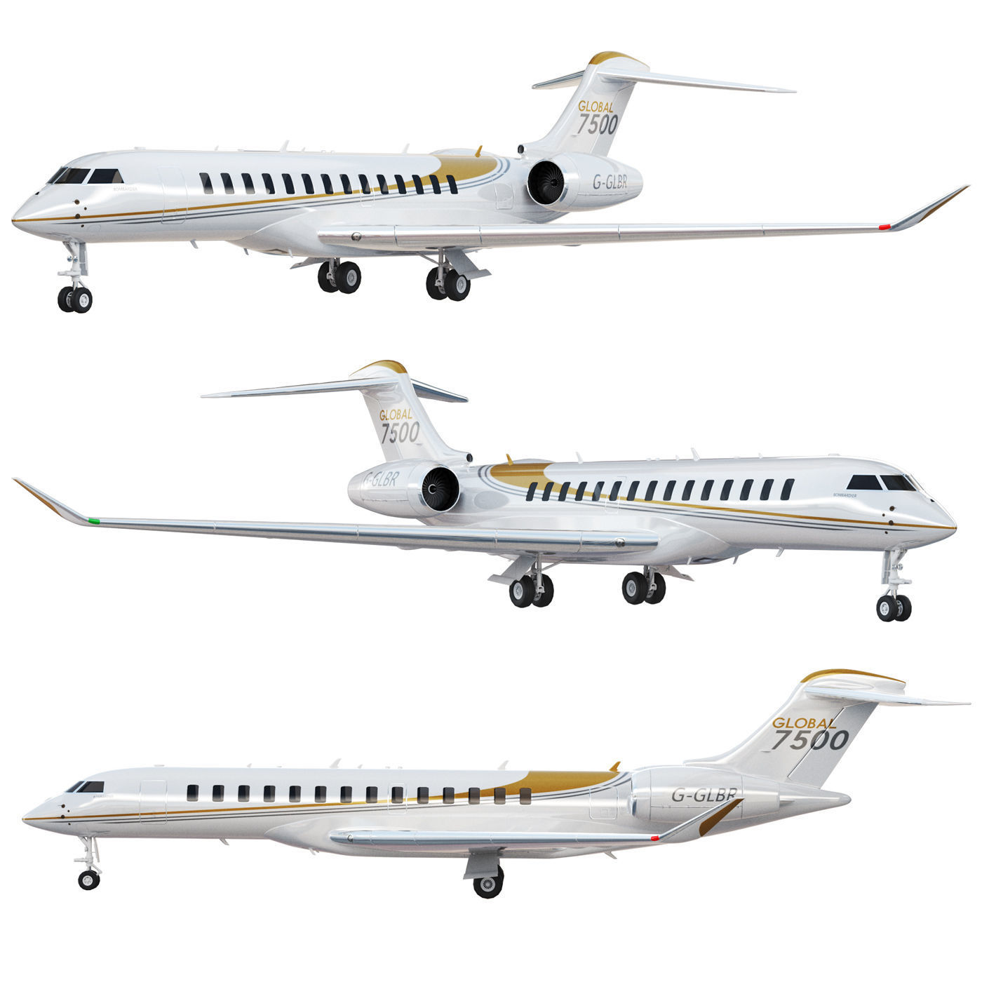 Bombardier Global 7500 aircraft 3D model | CGTrader