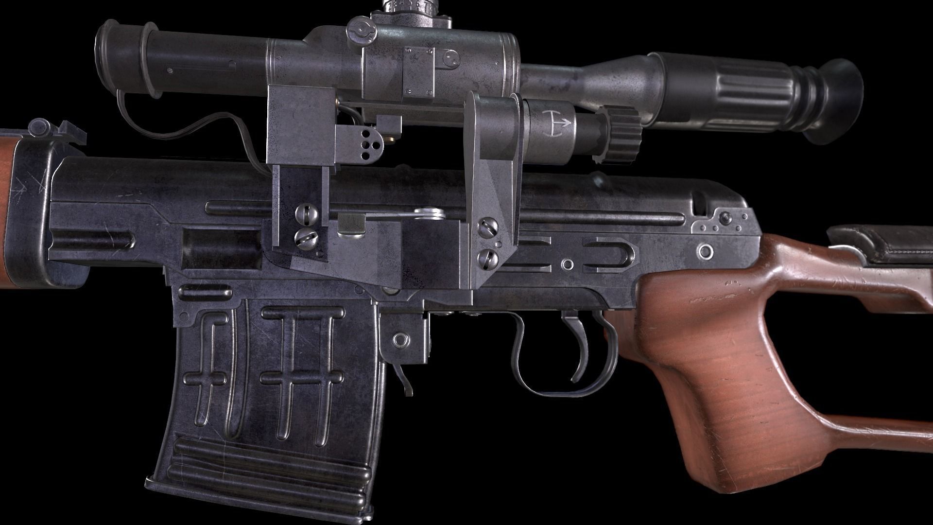 3D model DRAGUNOV SVD rifle - Low-poly 3D modeling and textures VR / AR ...