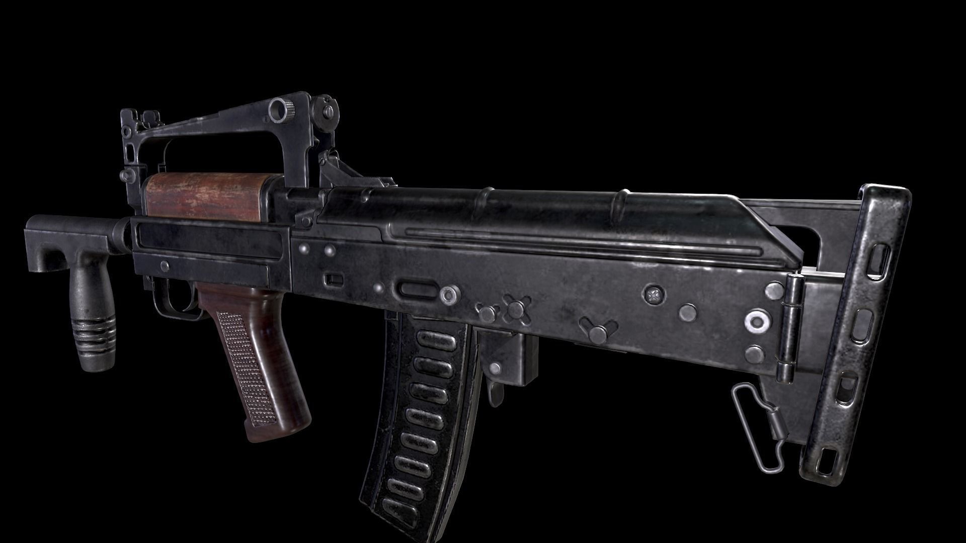 3D model GROZA rifle - Low-poly 3D modeling and textures VR / AR / low ...