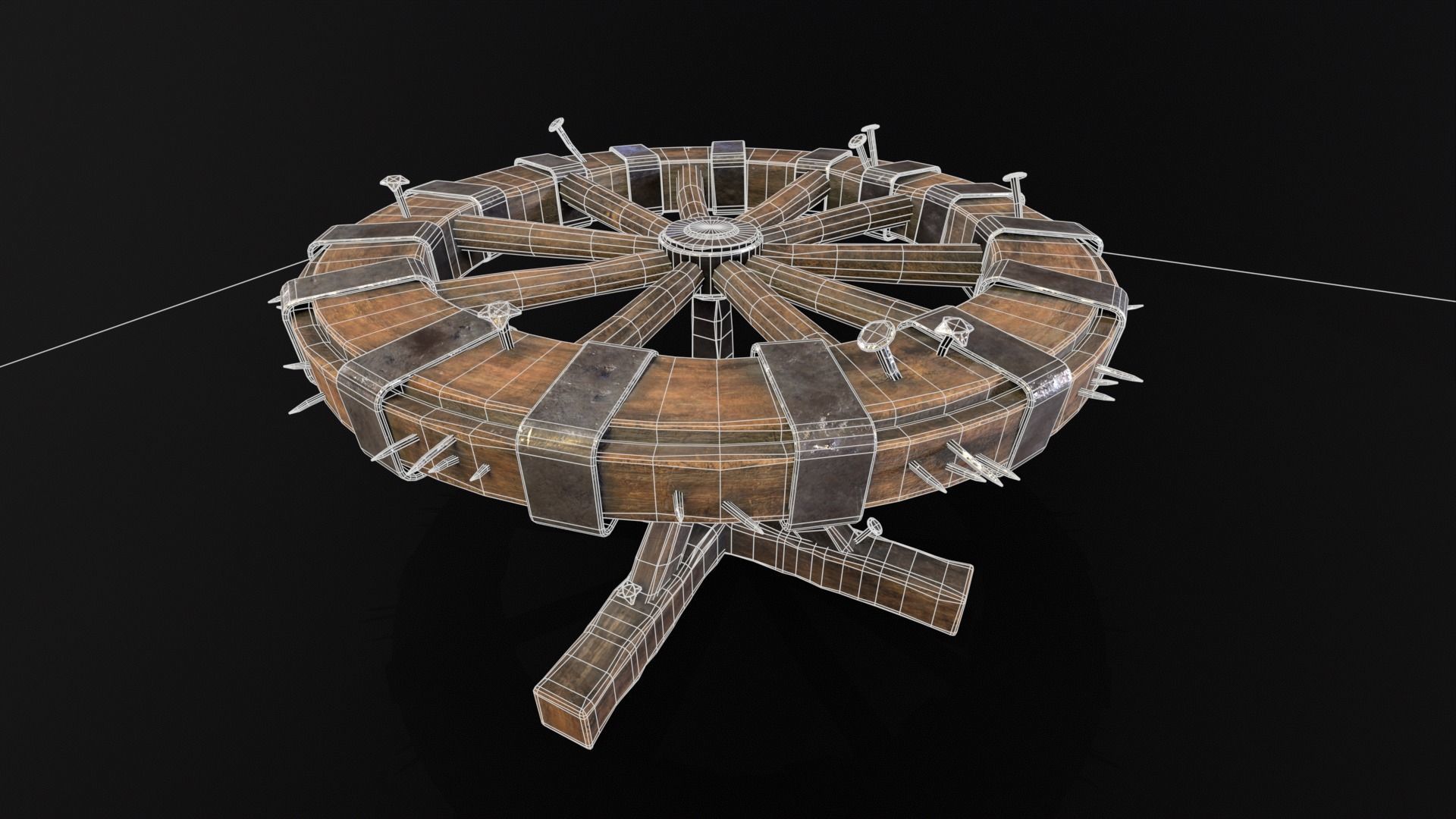 3D model Breaking Wheel Torture VR / AR / low-poly | CGTrader