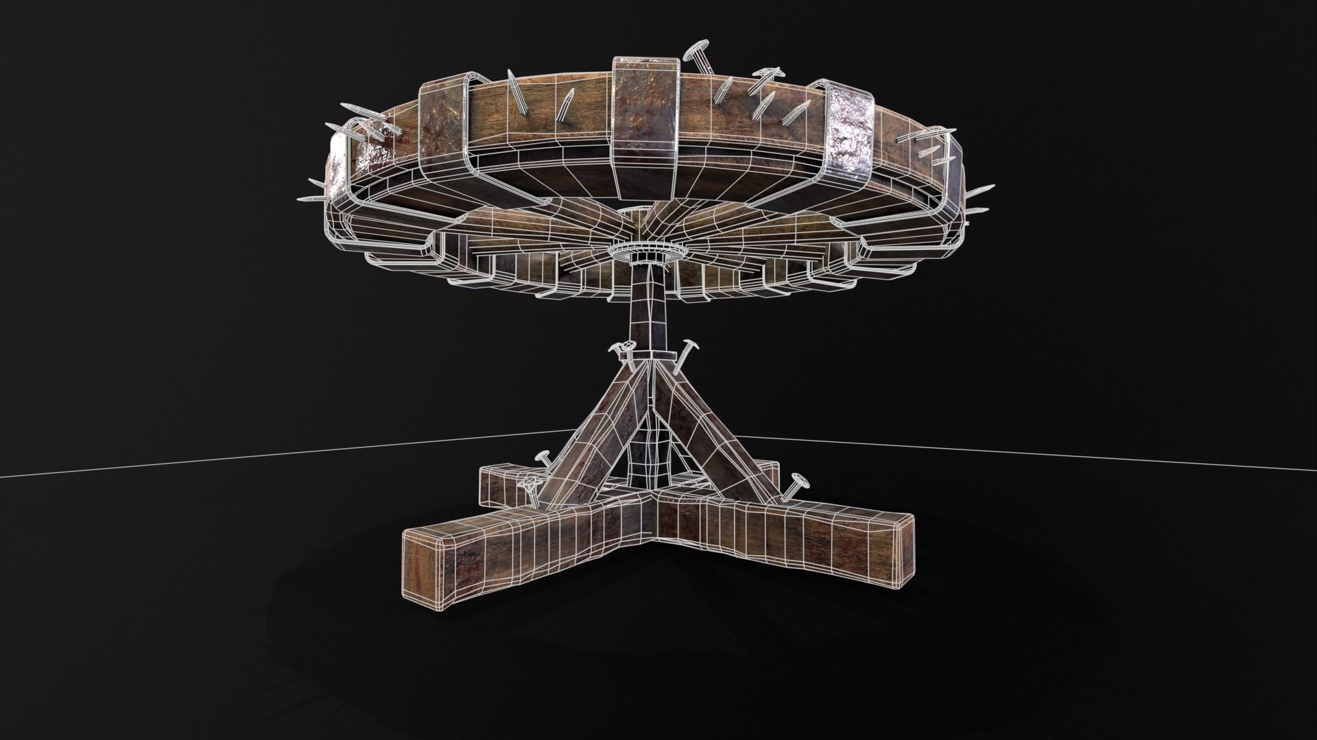 3D model Breaking Wheel Torture VR / AR / low-poly | CGTrader