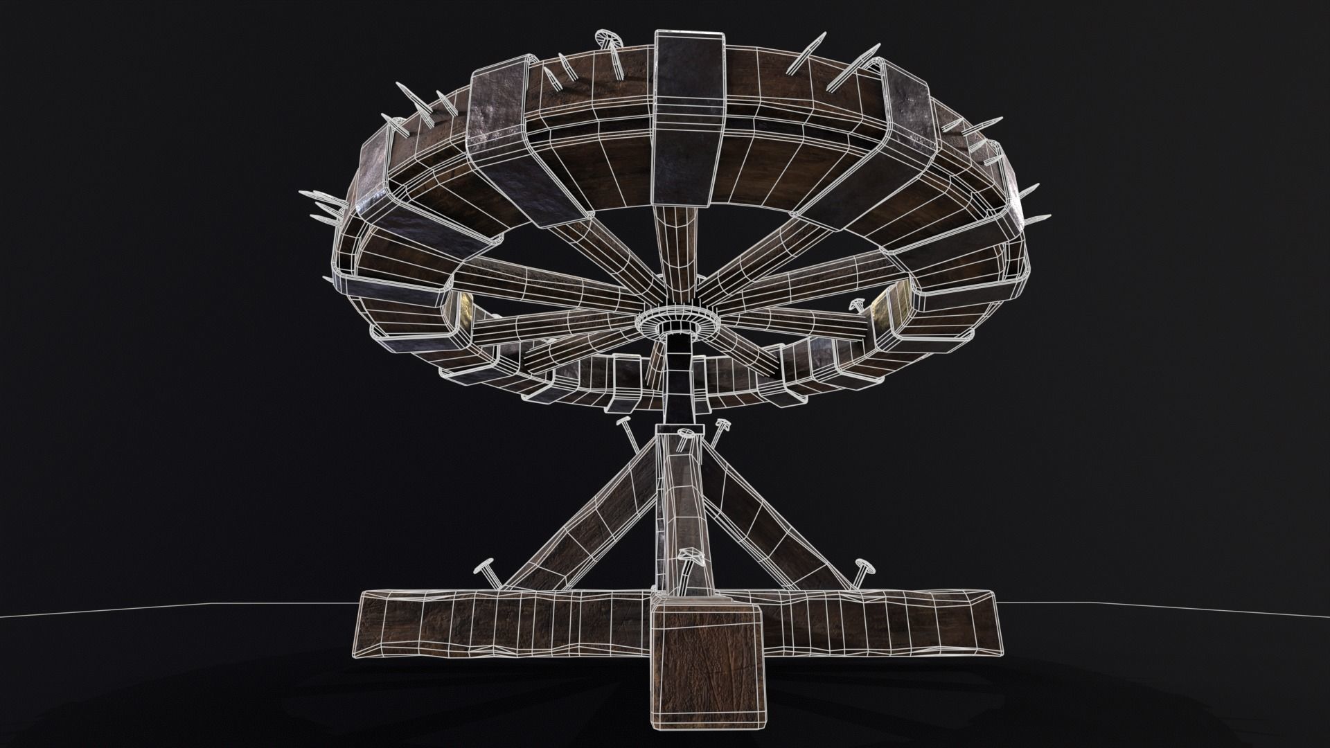 3D model Breaking Wheel Torture VR / AR / low-poly | CGTrader