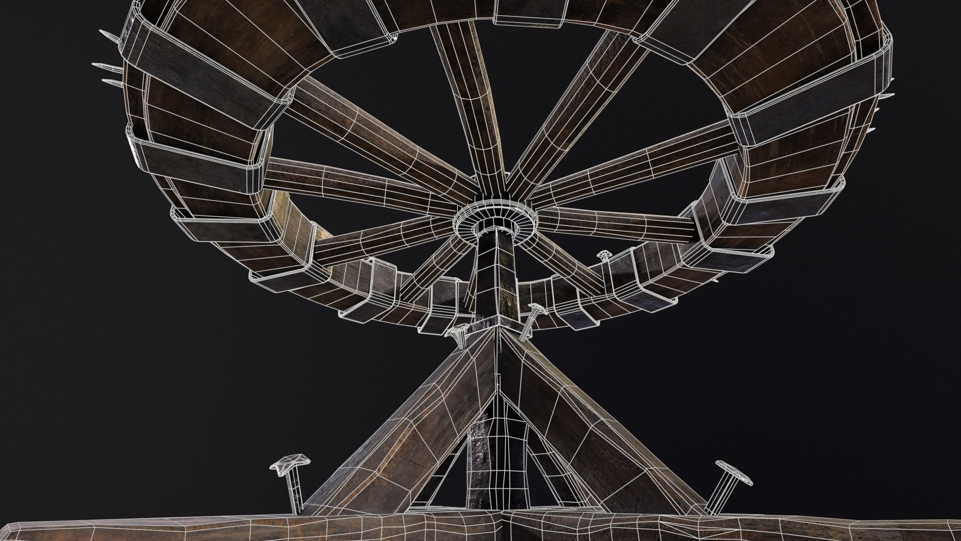3D model Breaking Wheel Torture VR / AR / low-poly | CGTrader