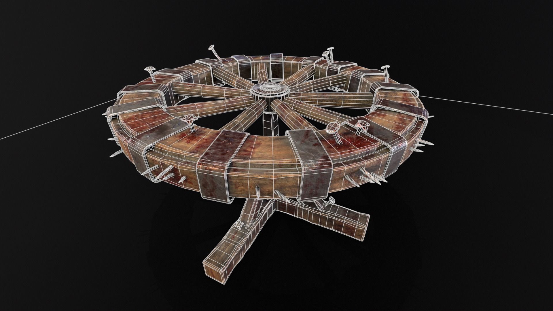 3D model Breaking Wheel Torture VR / AR / low-poly | CGTrader