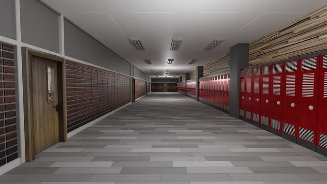 3D model School Hallway VR / AR / low-poly | CGTrader