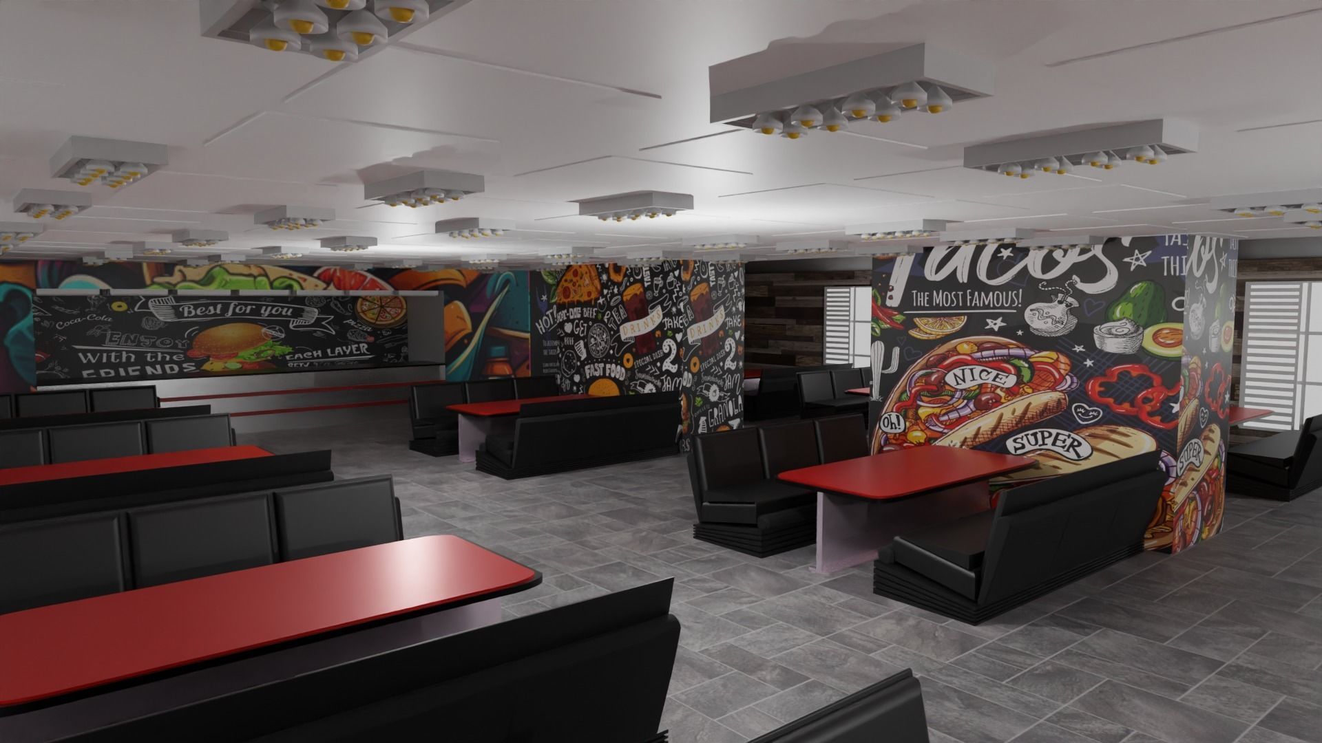 3D model fast food interior VR / AR / low-poly | CGTrader