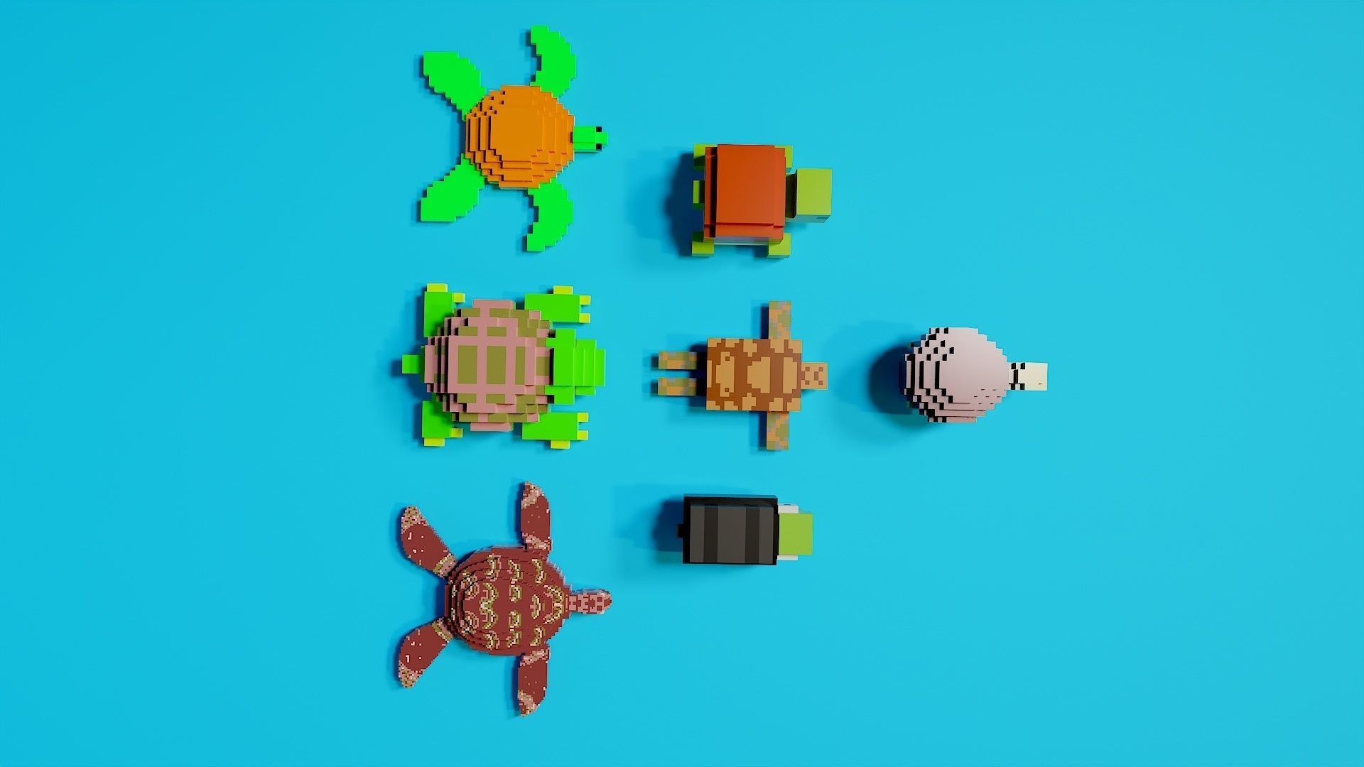 3D model Tortoise Turtle voxel art VR / AR / low-poly | CGTrader
