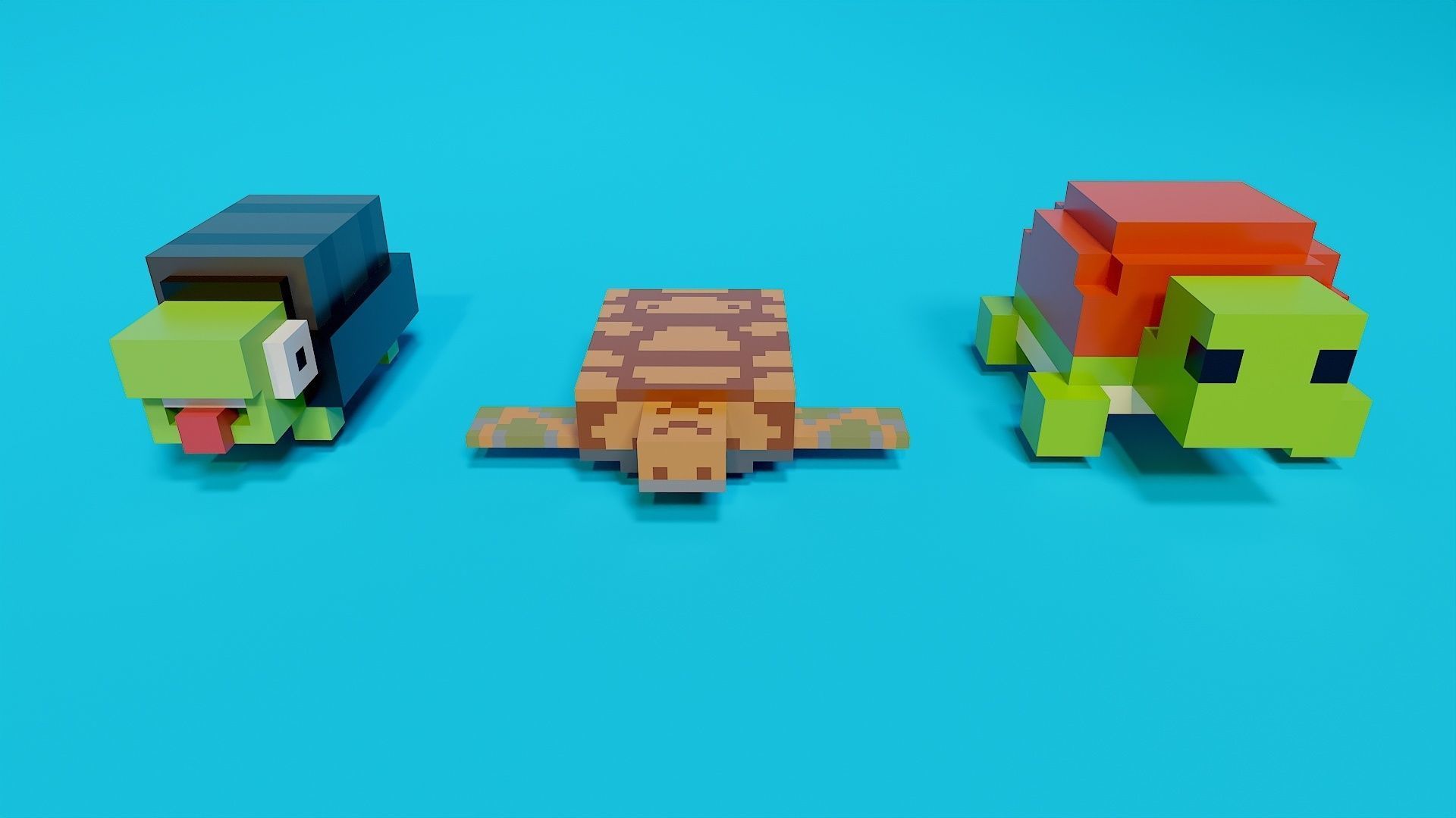 3D model Tortoise Turtle voxel art VR / AR / low-poly | CGTrader