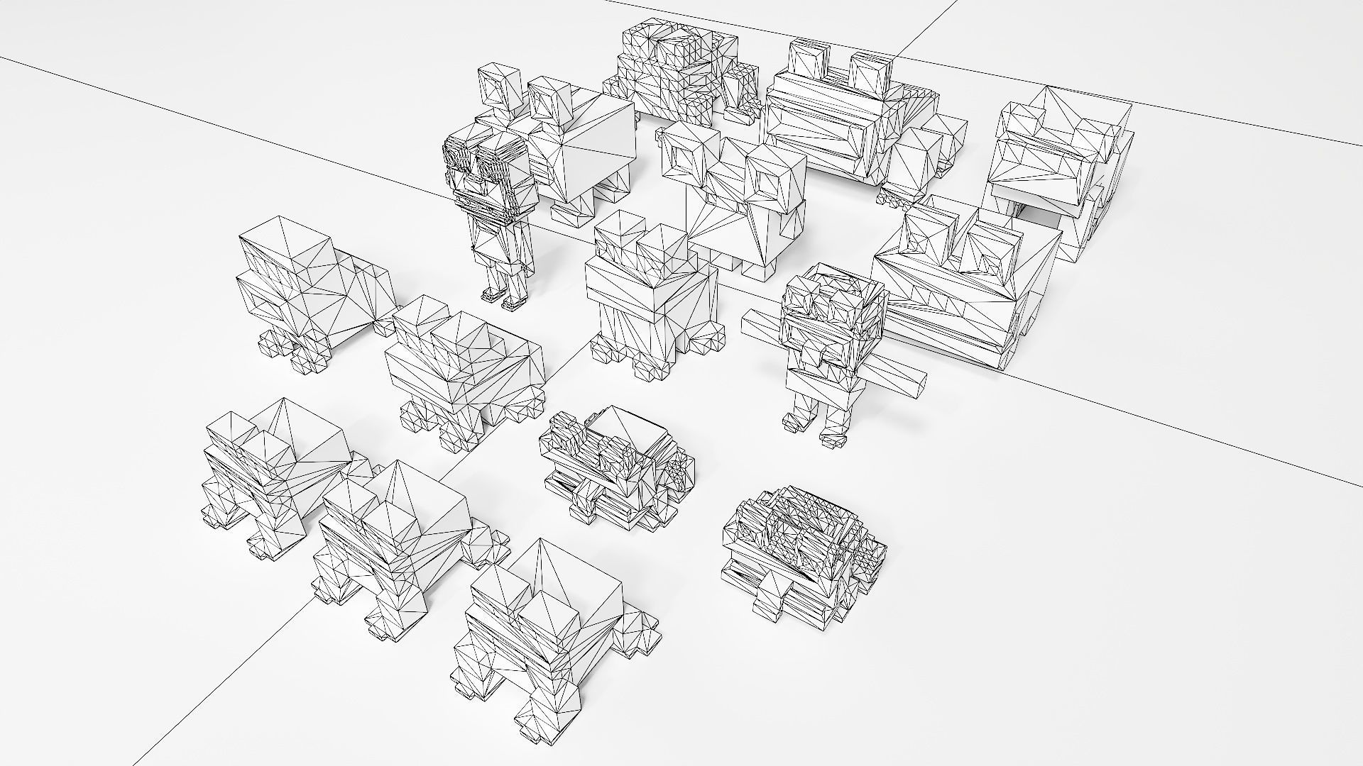 3D model Frog voxel art pack VR / AR / low-poly | CGTrader