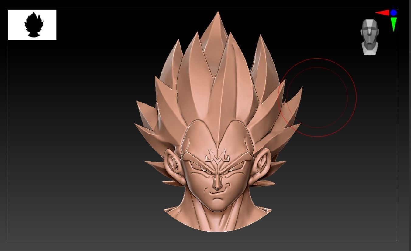 Vegeta Face 3d Model and Ready for Use 3D model 3D model 3D printable ...