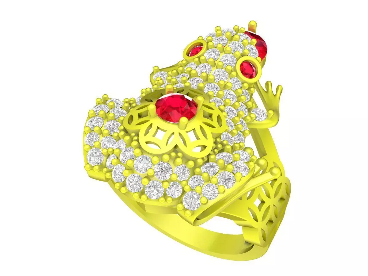A7098 Flower Chinese Coins Lucky Toad Ring 3D Model 3D model 3D ...