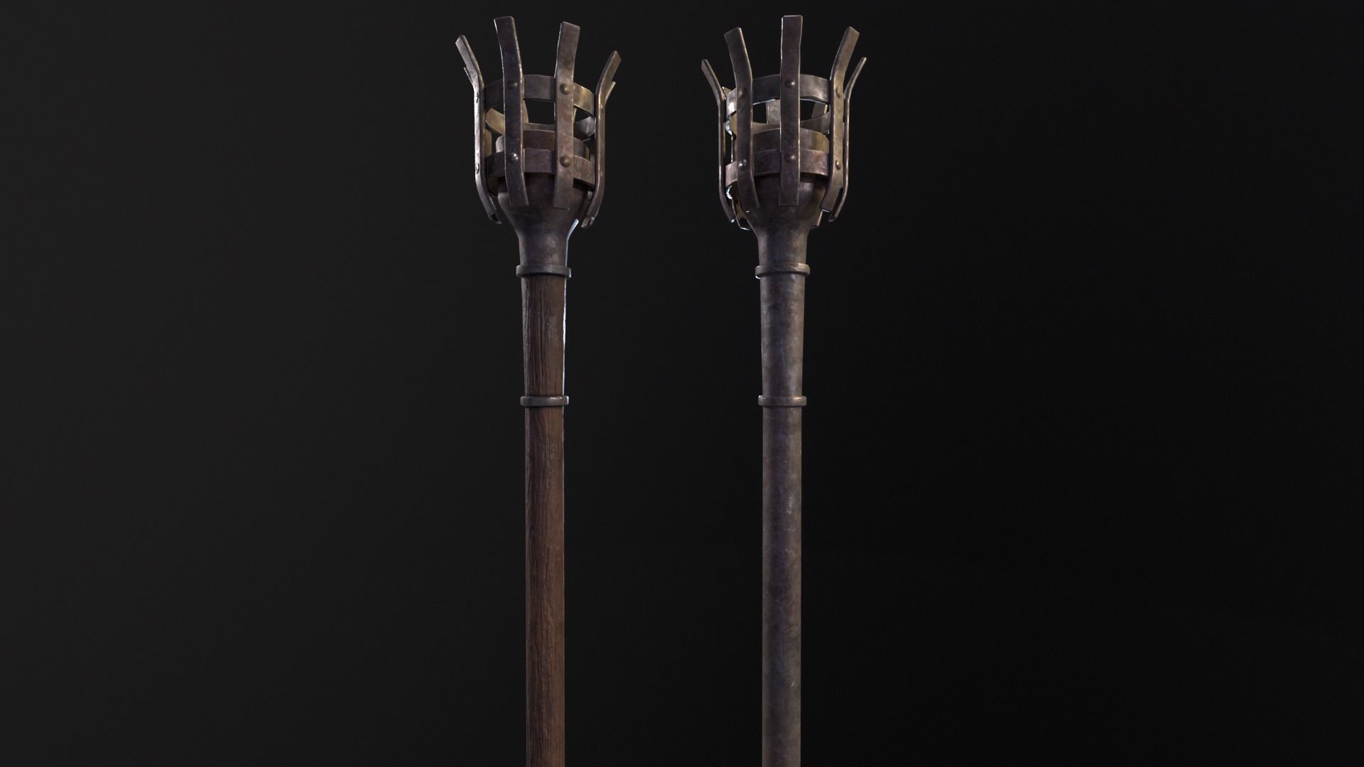 3D model Medieval Standing Torch VR / AR / low-poly | CGTrader