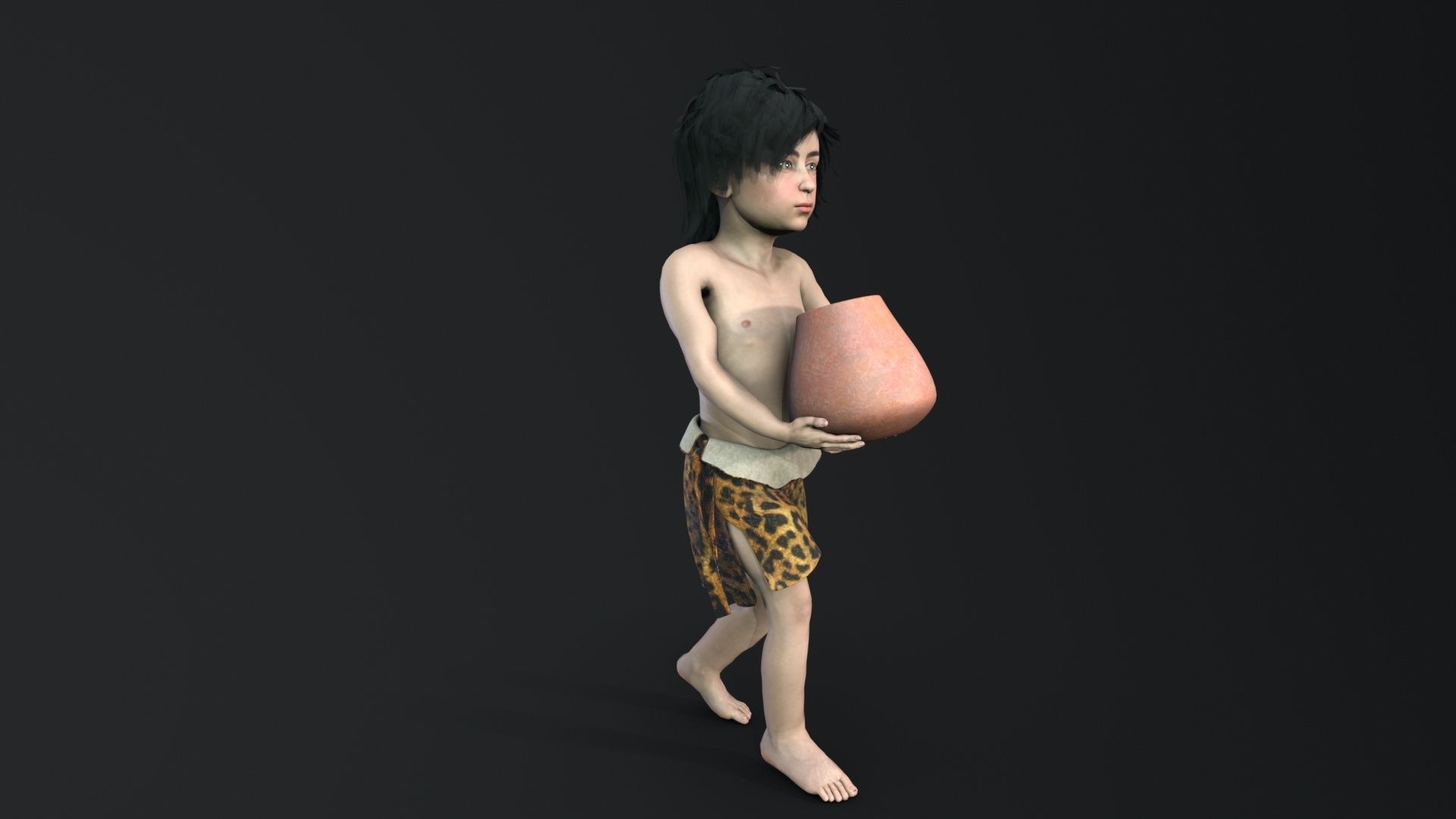 3D model hominid child VR / AR / low-poly | CGTrader