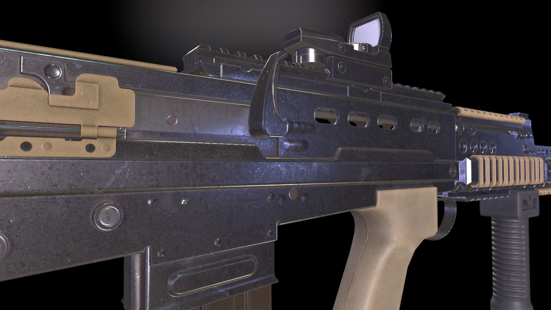 3D model SA80 rifle - Low-poly 3D modeling and textures VR / AR / low ...