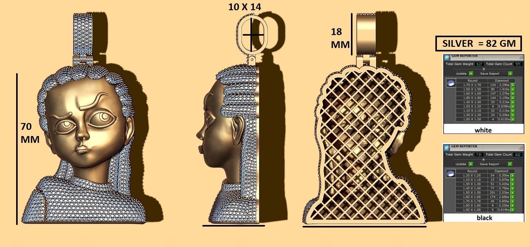 CARTOON PENDANT 3D model 3D printable | CGTrader