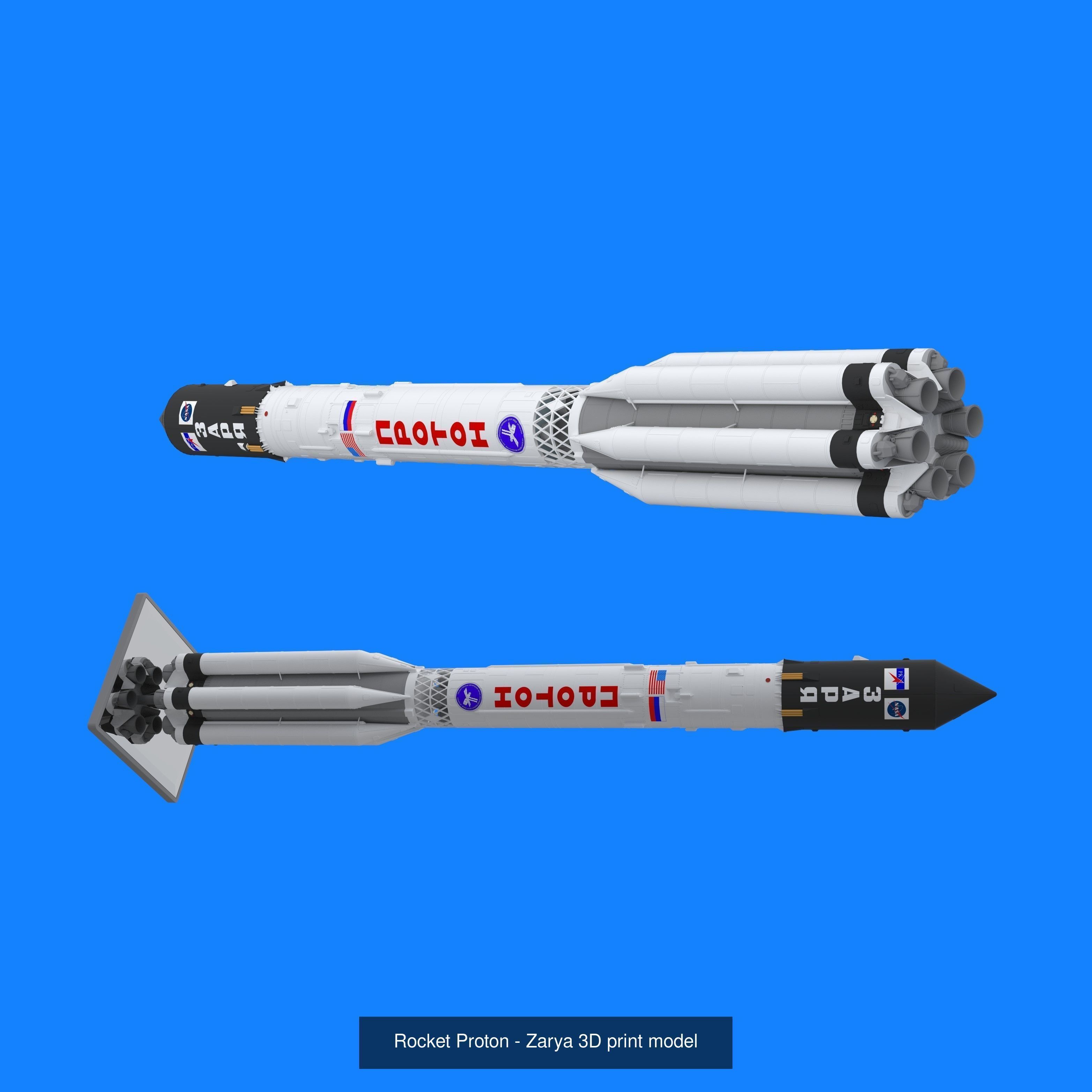 Proton space rocket 3D Print 3D Model Collection 3D printable | CGTrader
