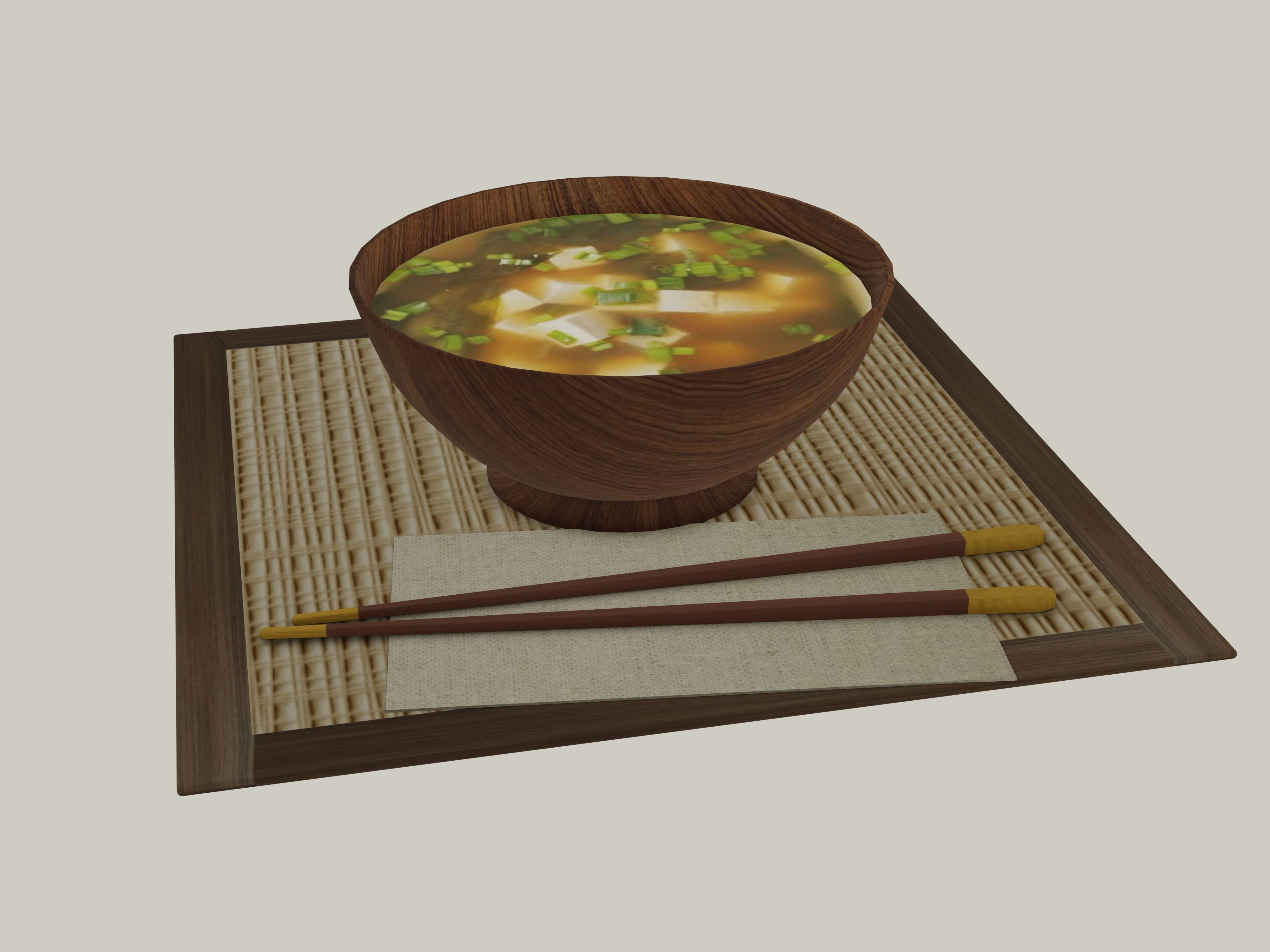 3D model Low poly miso soup low-poly 3D Model VR / AR / low-poly | CGTrader