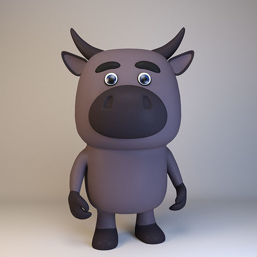 3D model Cartoonish Humanoid Buffalo Character VR / AR / low-poly ...