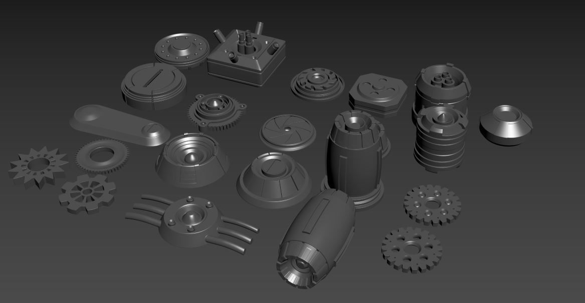 Hard Surface Robot Kitbash 3D model | CGTrader