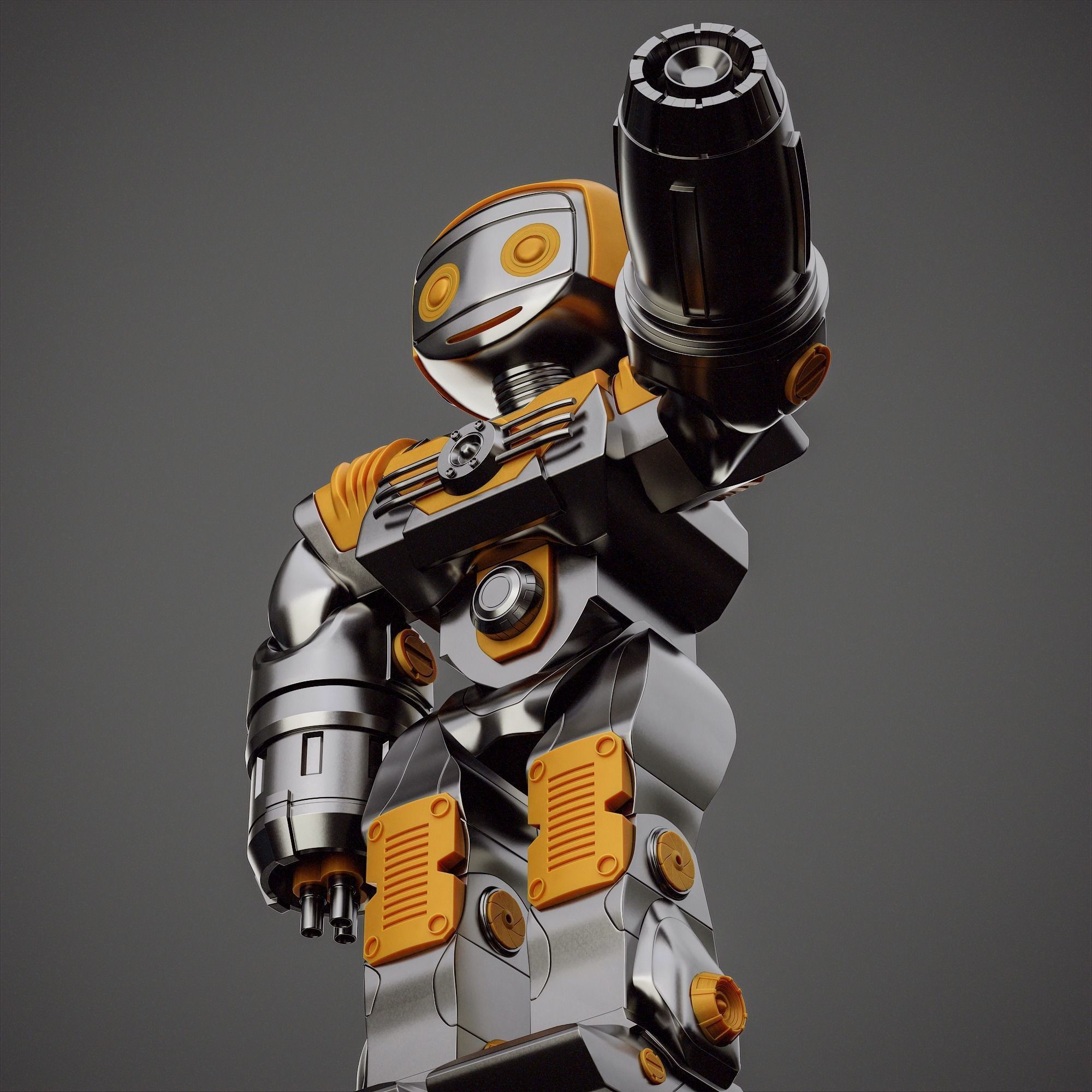 Hard Surface Robot Kitbash 3D model | CGTrader