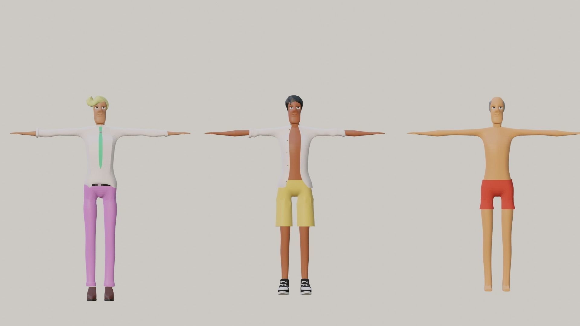 3D model 3D Low Poly Male Character Set VR / AR / low-poly | CGTrader