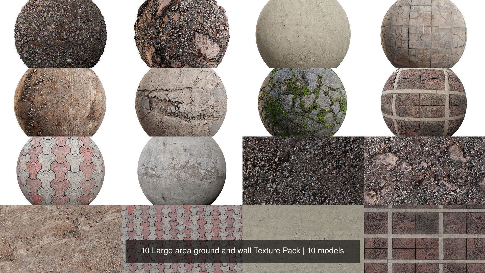 10 Large area ground and wall Texture Pack 3D Model Collection | CGTrader