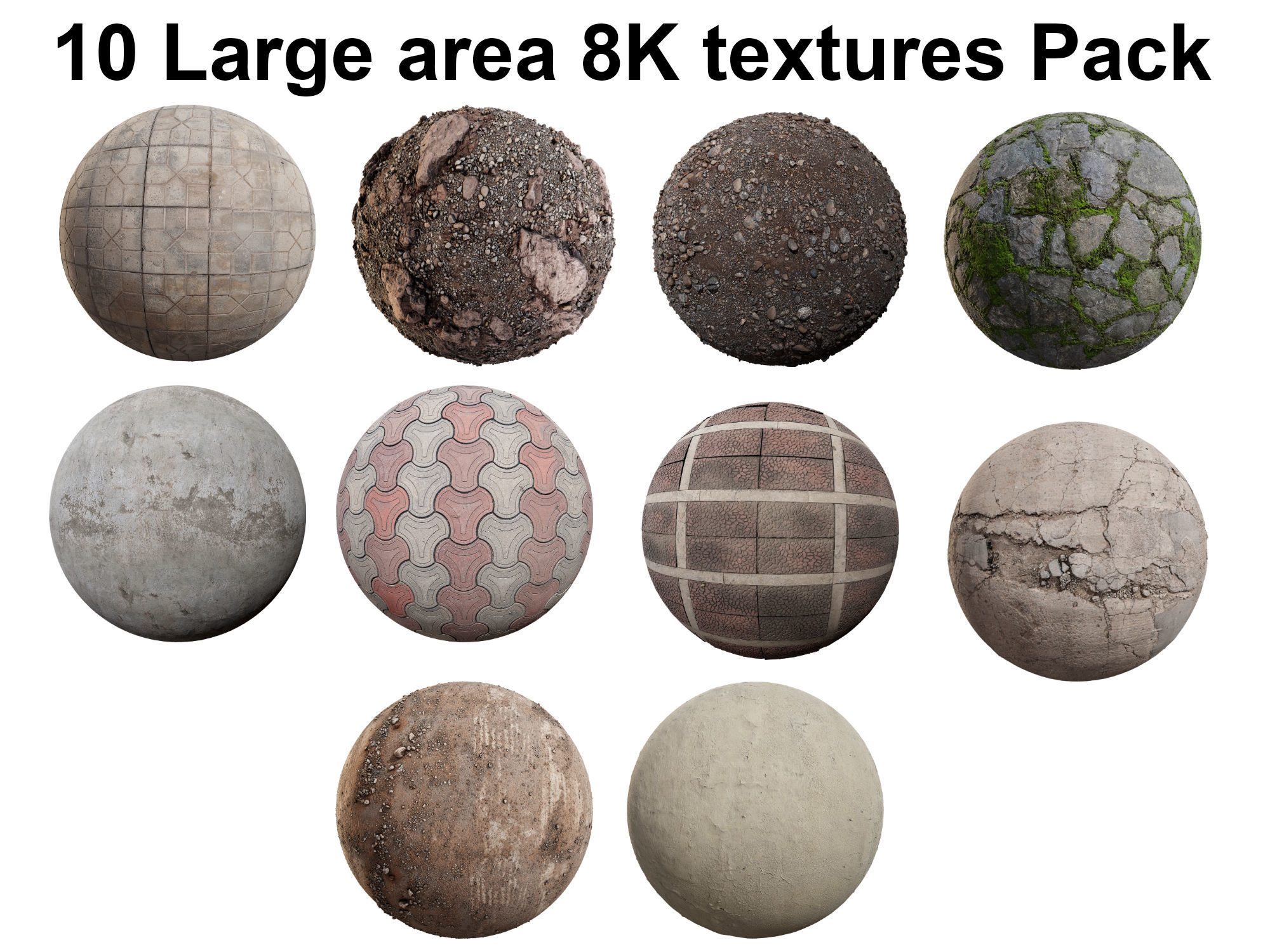10 Large area ground and wall Texture Pack 3D Model Collection | CGTrader