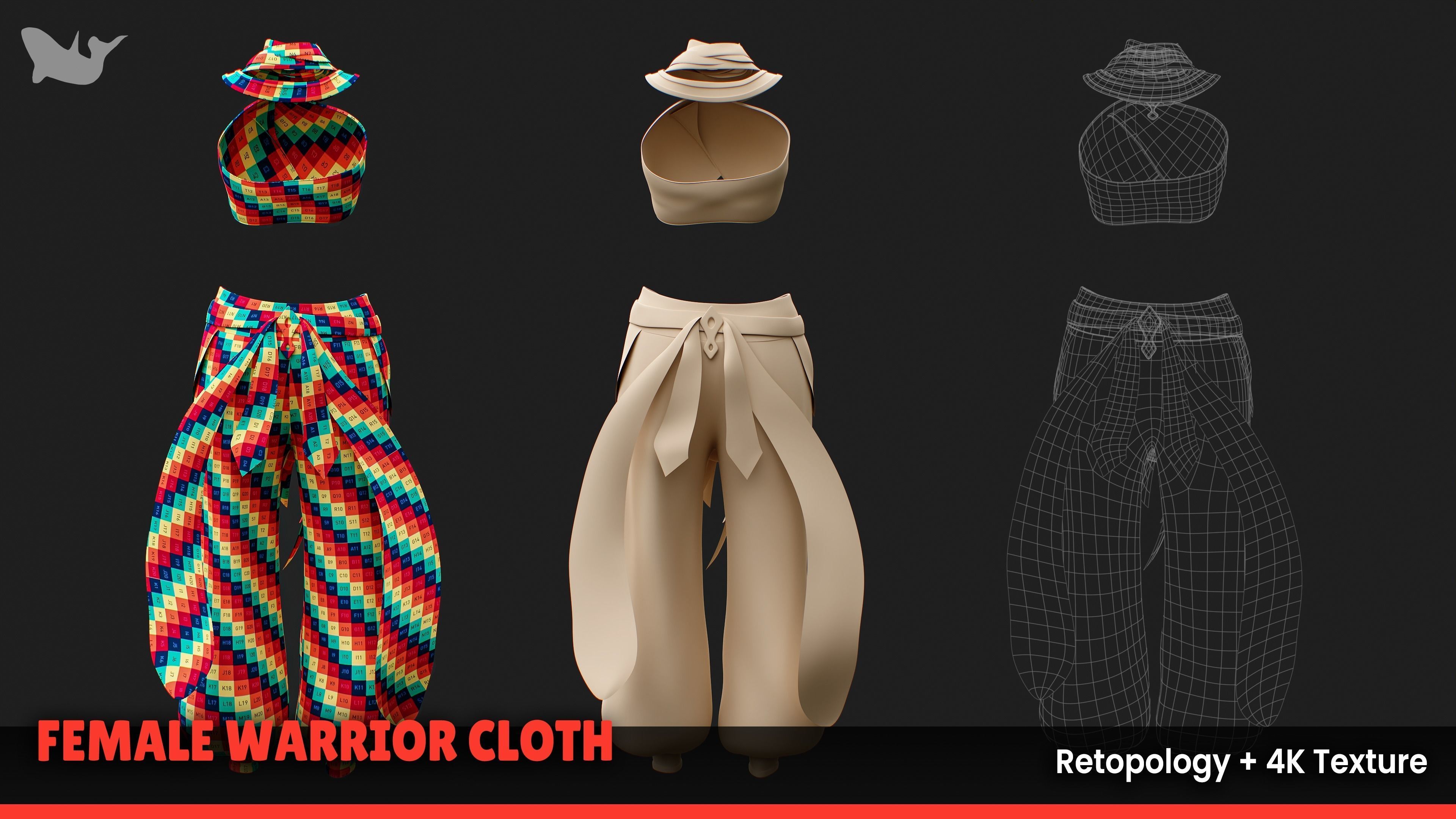 3D model Female Warrior Cloth 3D model VR / AR / low-poly | CGTrader