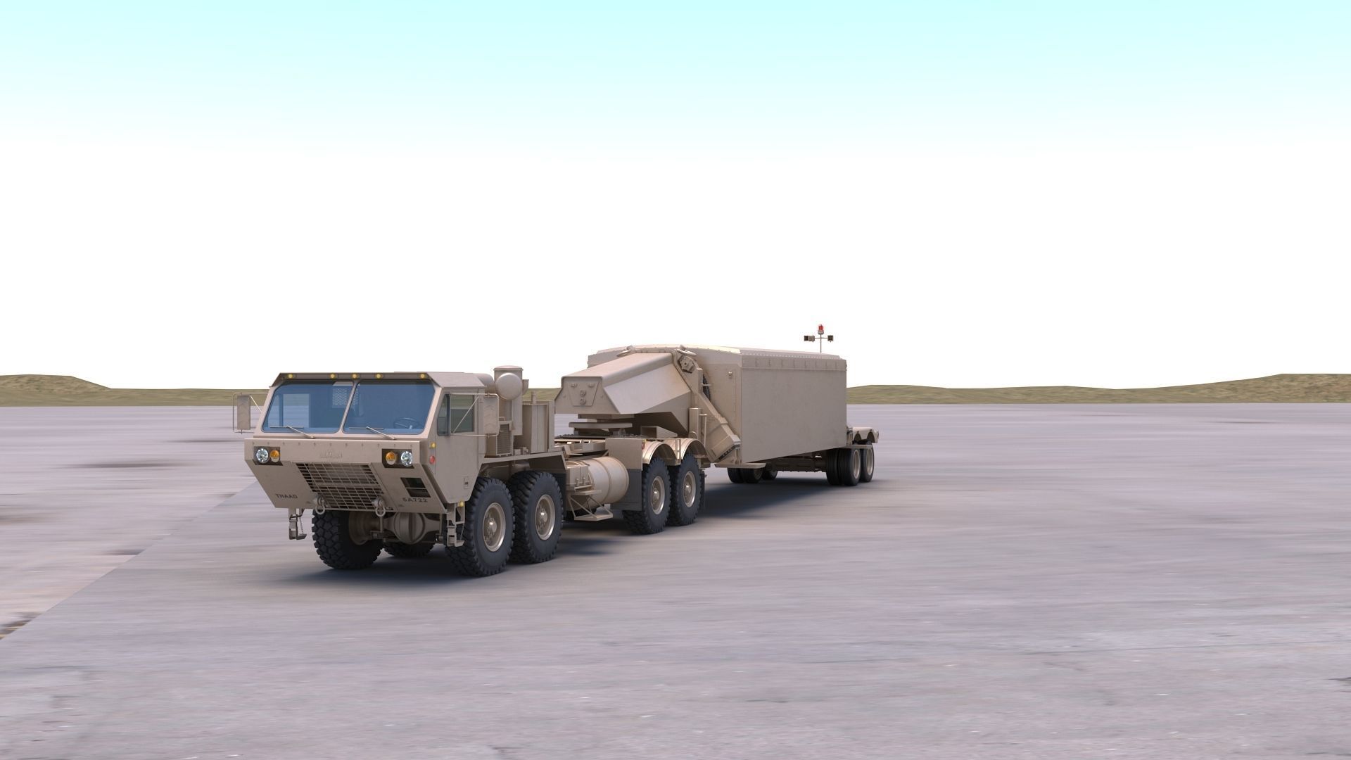 M983 Tractor with AN TPY-2 X Band Radar 3D model | CGTrader