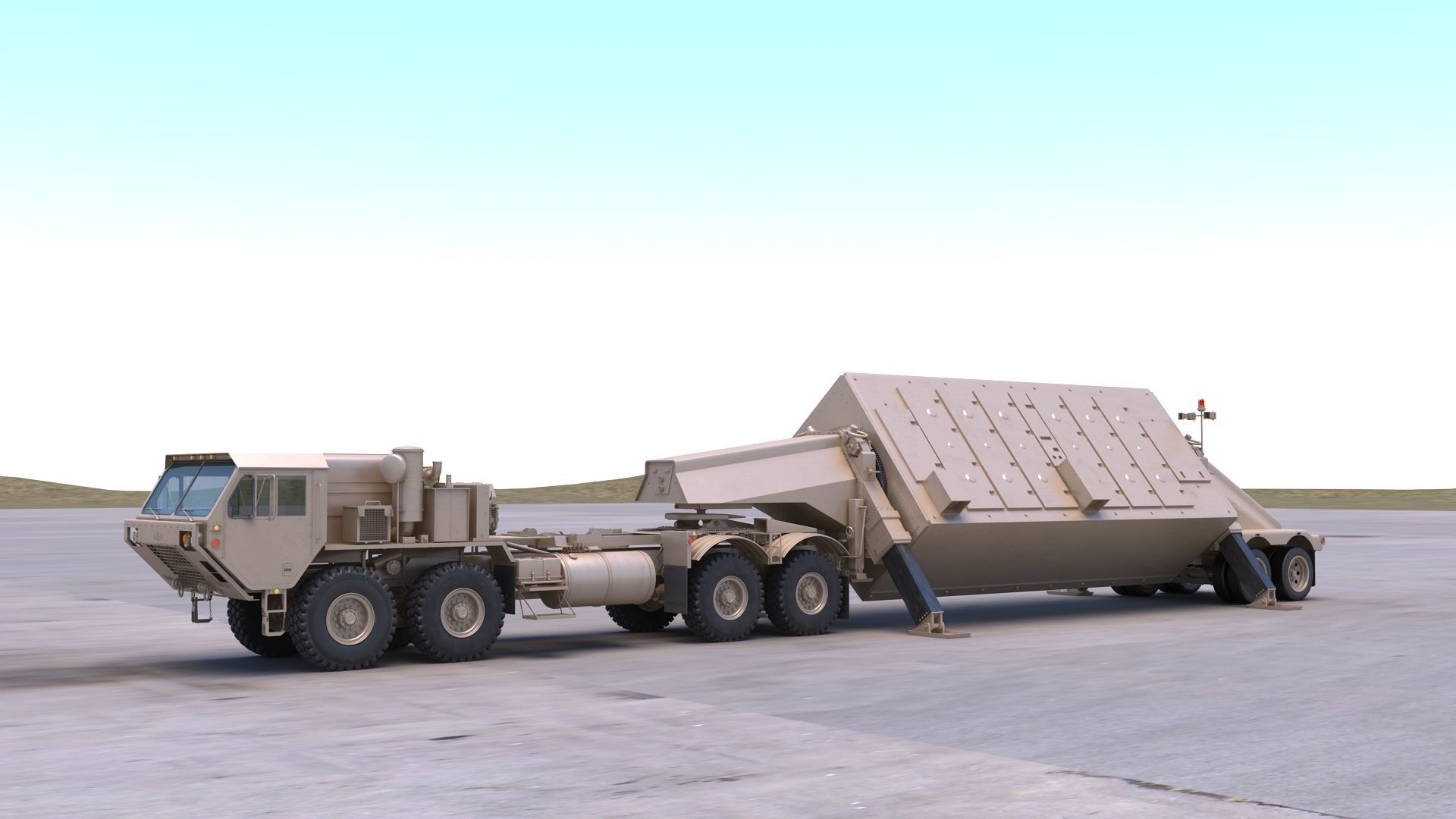 M983 Tractor with AN TPY-2 X Band Radar 3D model | CGTrader