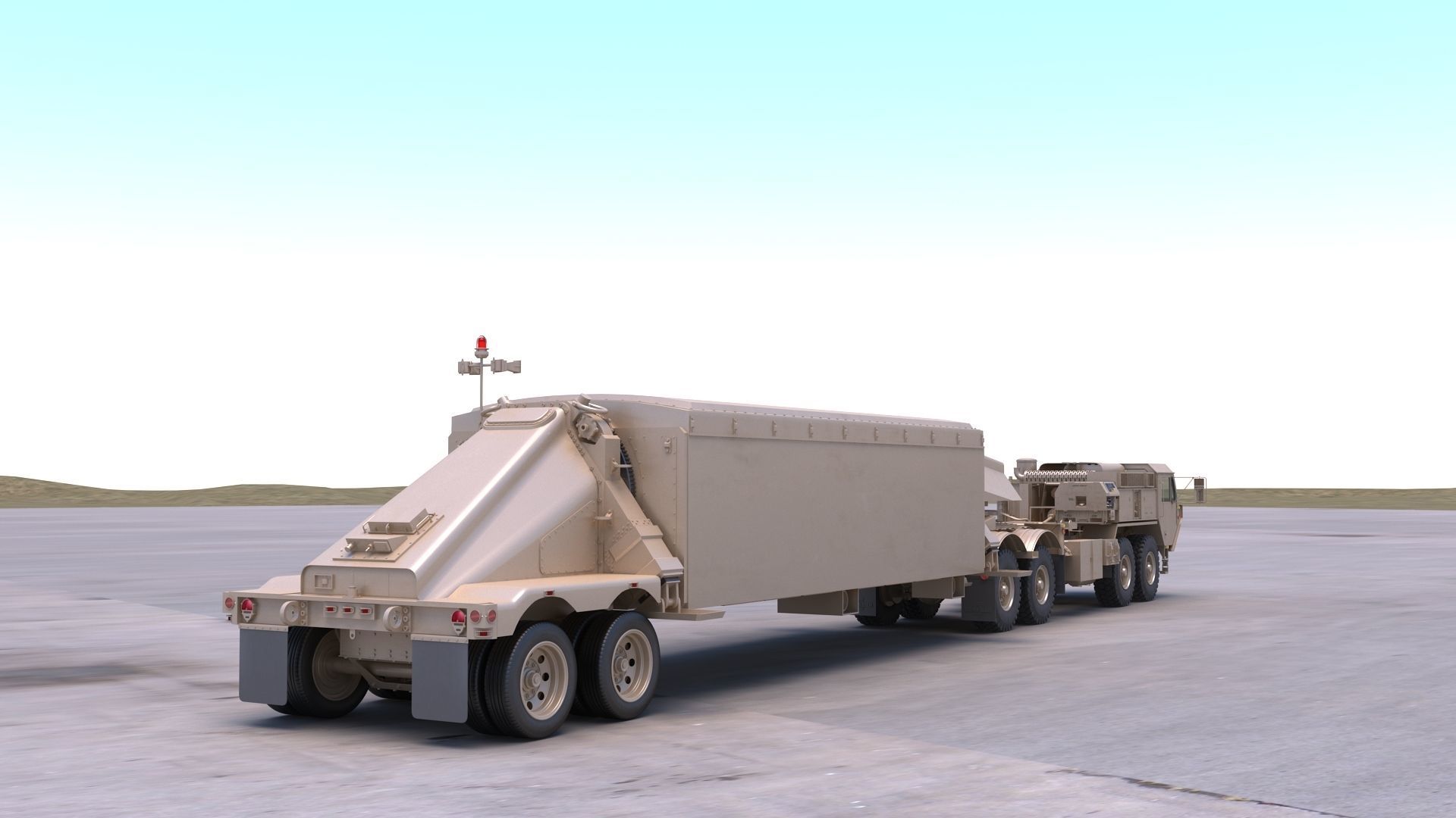 M983 Tractor with AN TPY-2 X Band Radar 3D model | CGTrader