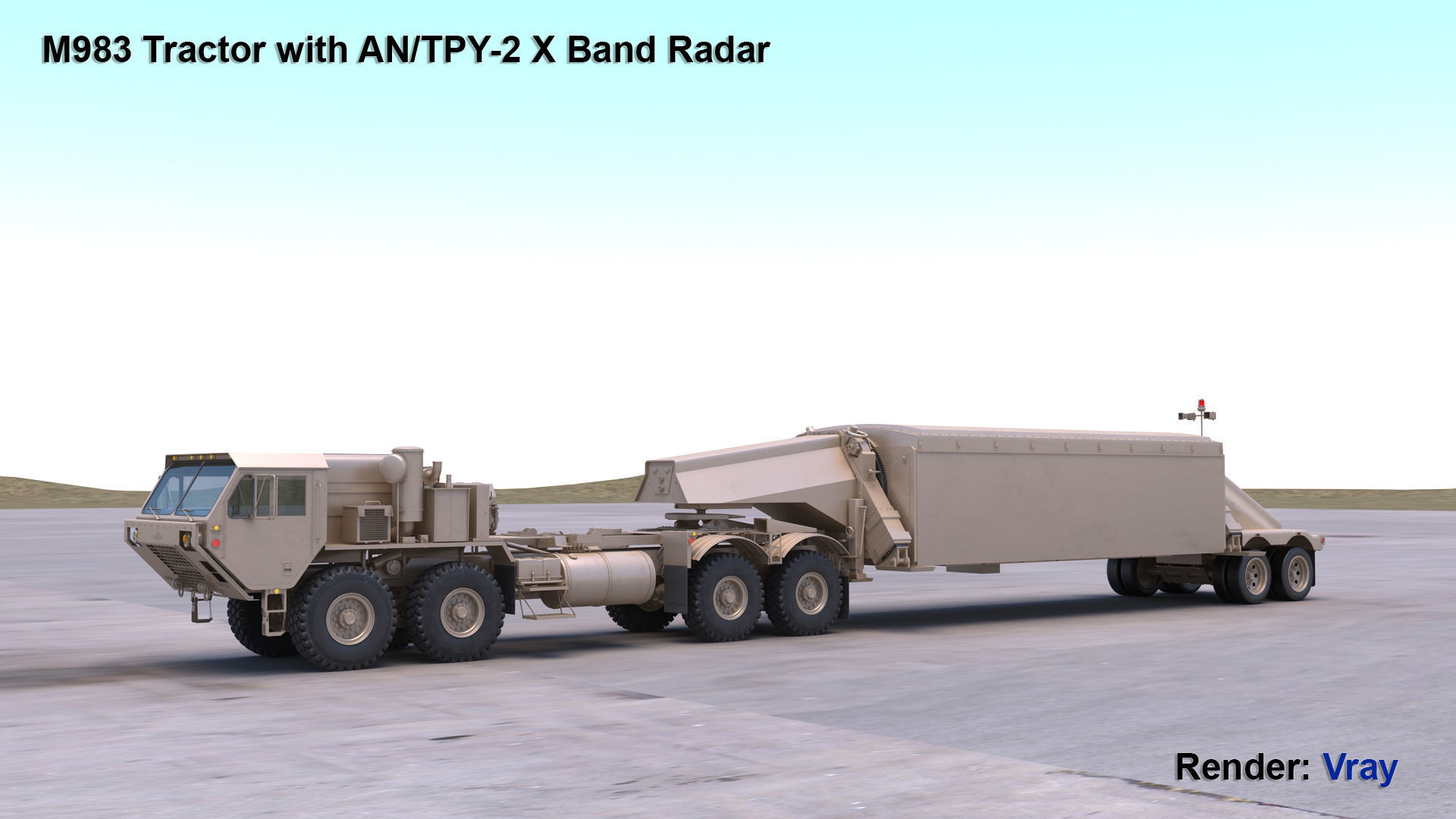 M983 Tractor with AN TPY-2 X Band Radar 3D model | CGTrader
