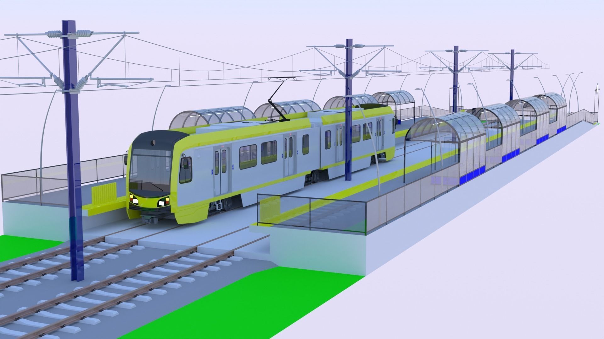 LA light rail station 3D model | CGTrader