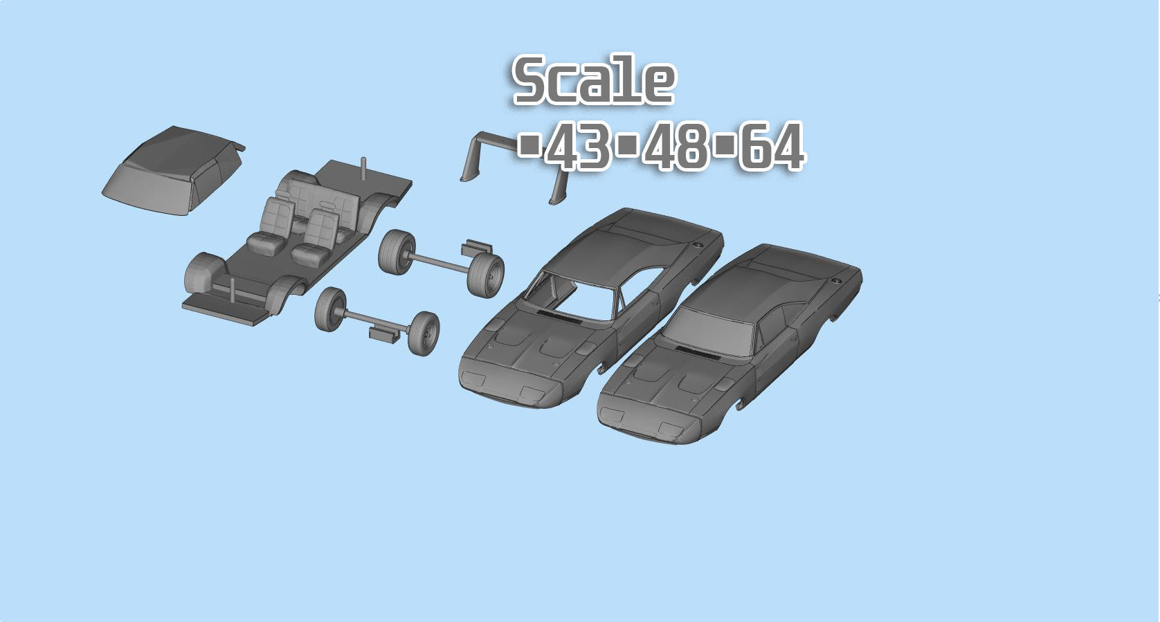 Charger Dayton Ready to print STL file muscle Car 3D model 3D printable ...