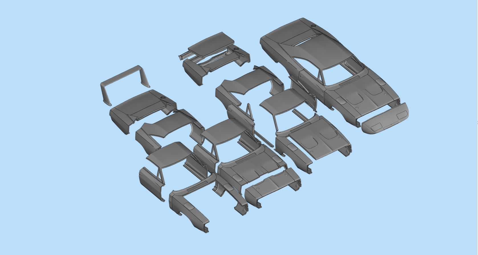 Charger Dayton Ready to print STL file muscle Car 3D model 3D printable ...