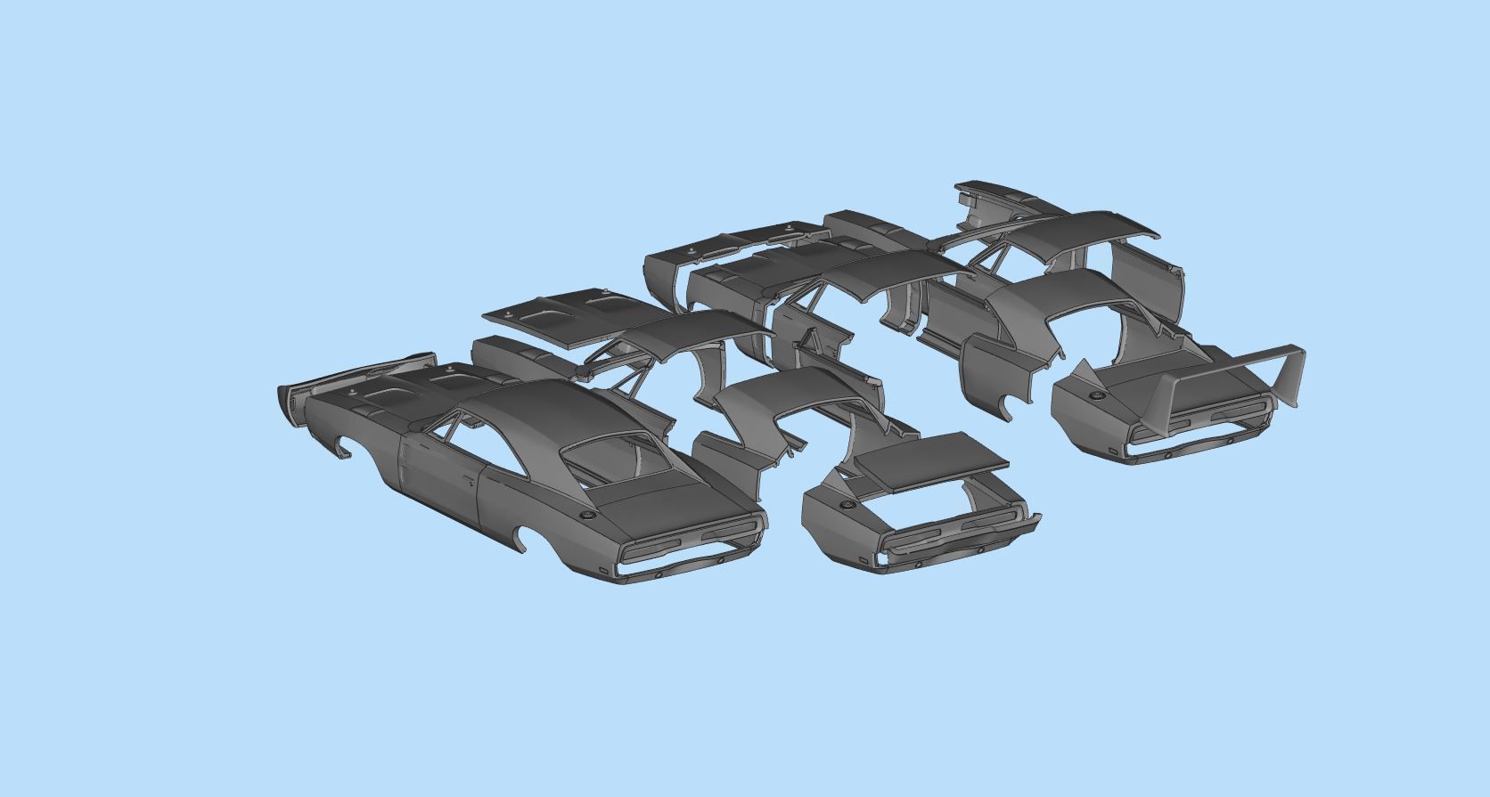 Charger Dayton Ready to print STL file muscle Car 3D model 3D printable ...