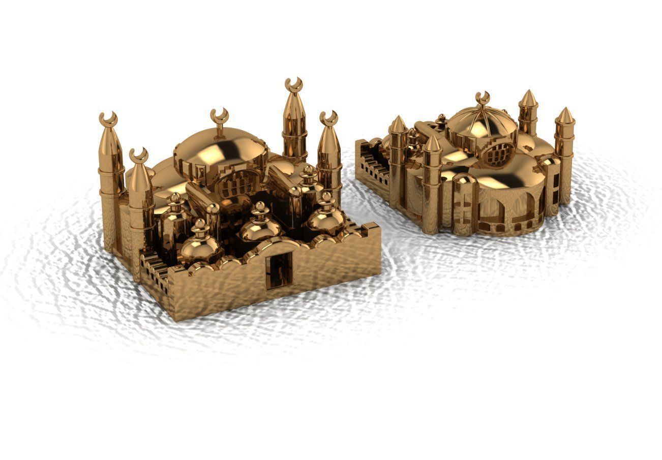 mosque drawing drawing mosques mosque place of bracelet rings 3D model ...