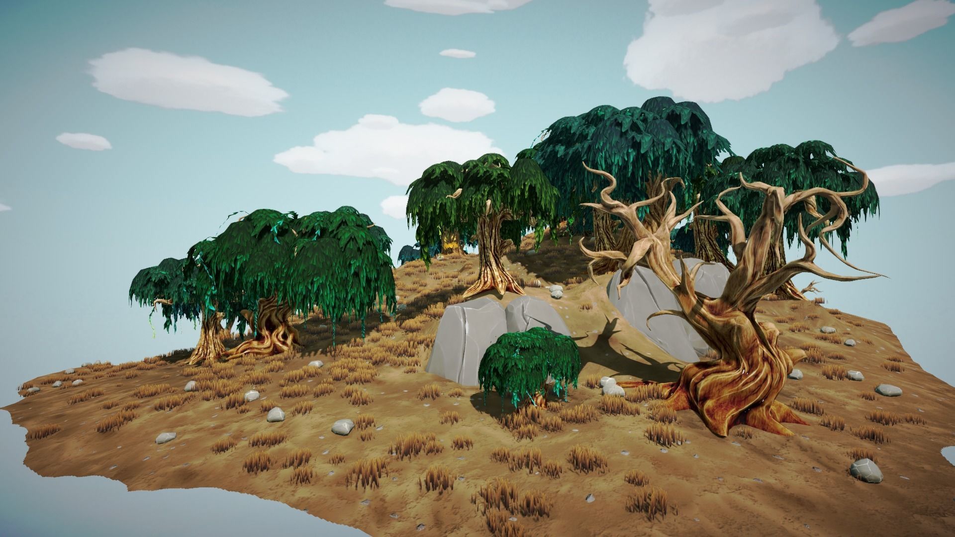 3D model Stylized Spooky Willow Tree Set VR / AR / low-poly | CGTrader