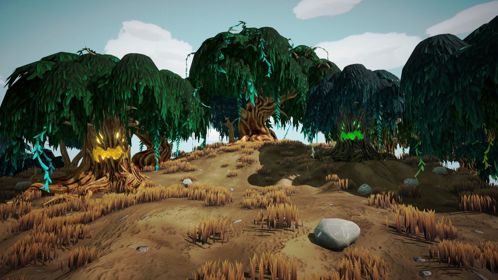 3D model Stylized Spooky Willow Tree Set VR / AR / low-poly | CGTrader