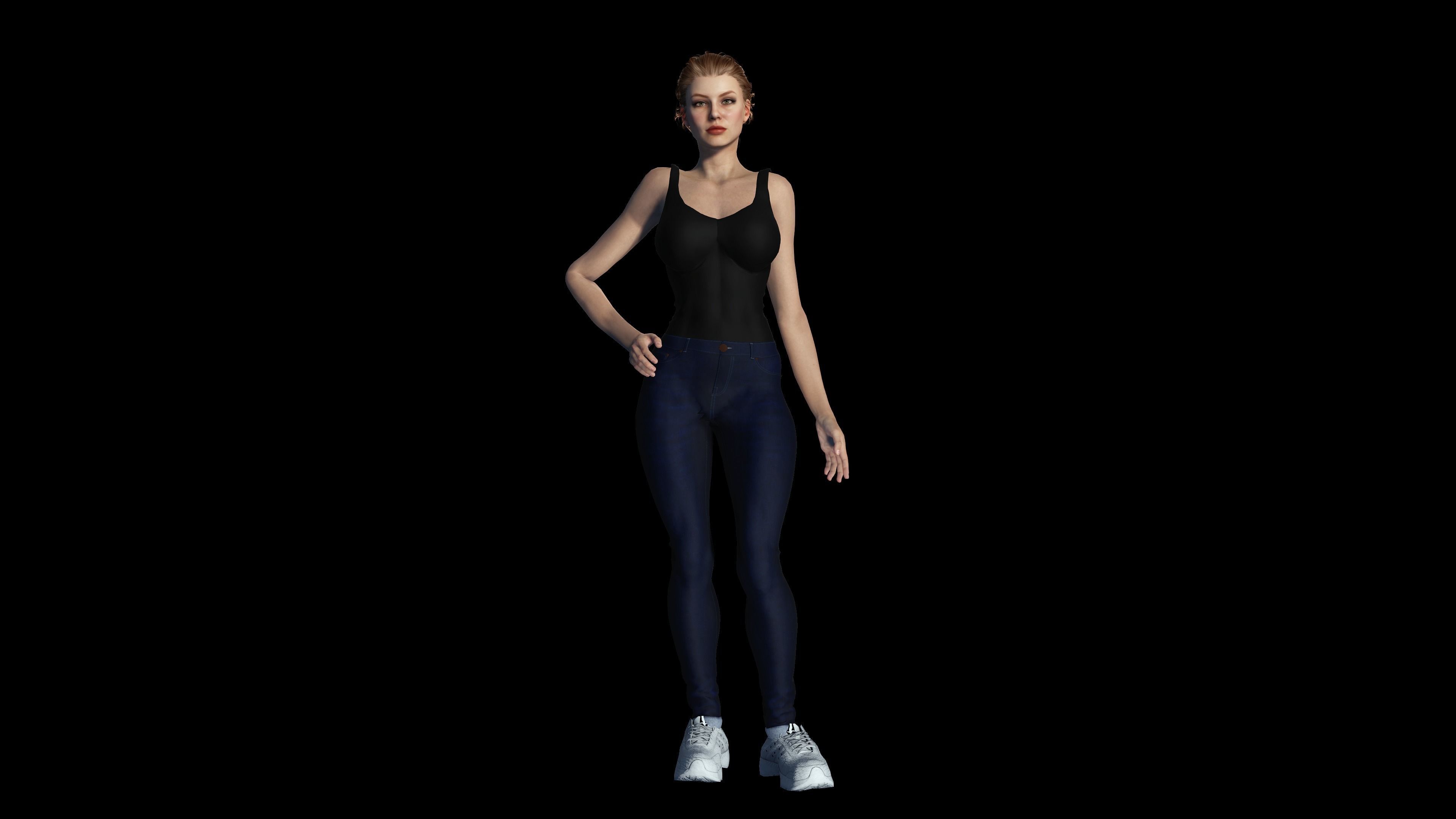 Realistic Sportive Beautiful Blond Girl Full Rigged for Blender 3D ...