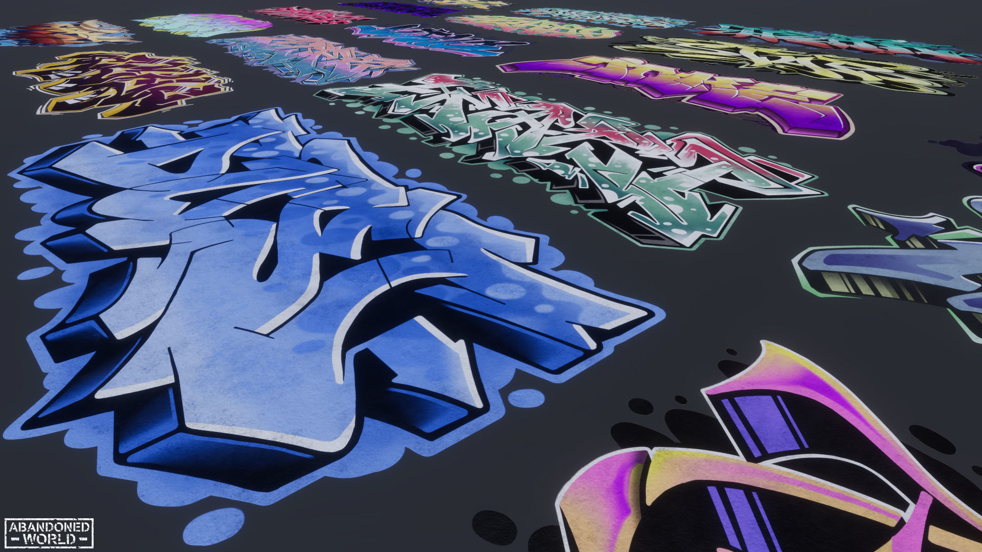 Texture Graffiti Pack Decals VI for UE4 and Unity VR / AR / low-poly ...
